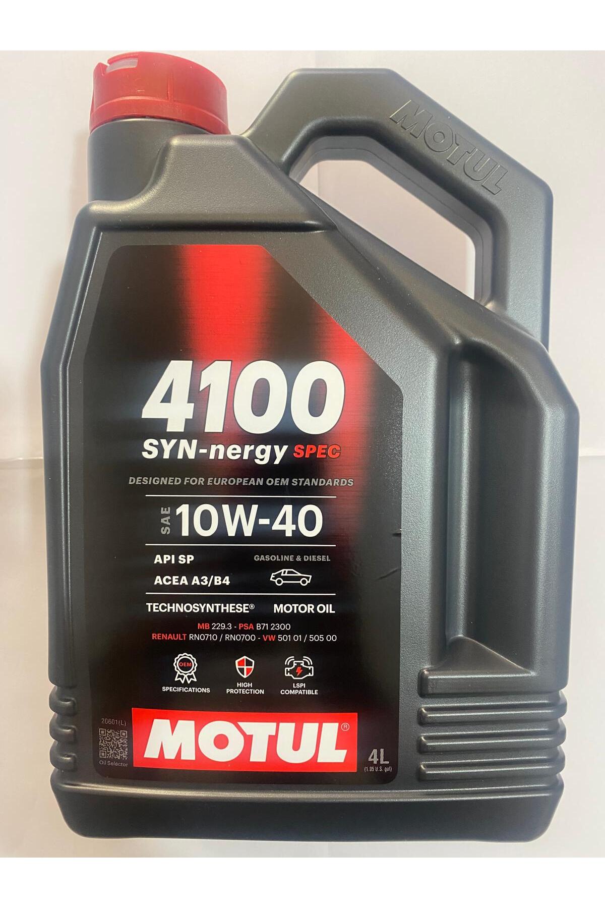 Motul Yeni 4100 SYN-nergy (Eski 6100 SYNnergy) SPEC 10W-40 API SP A3/B4 ...