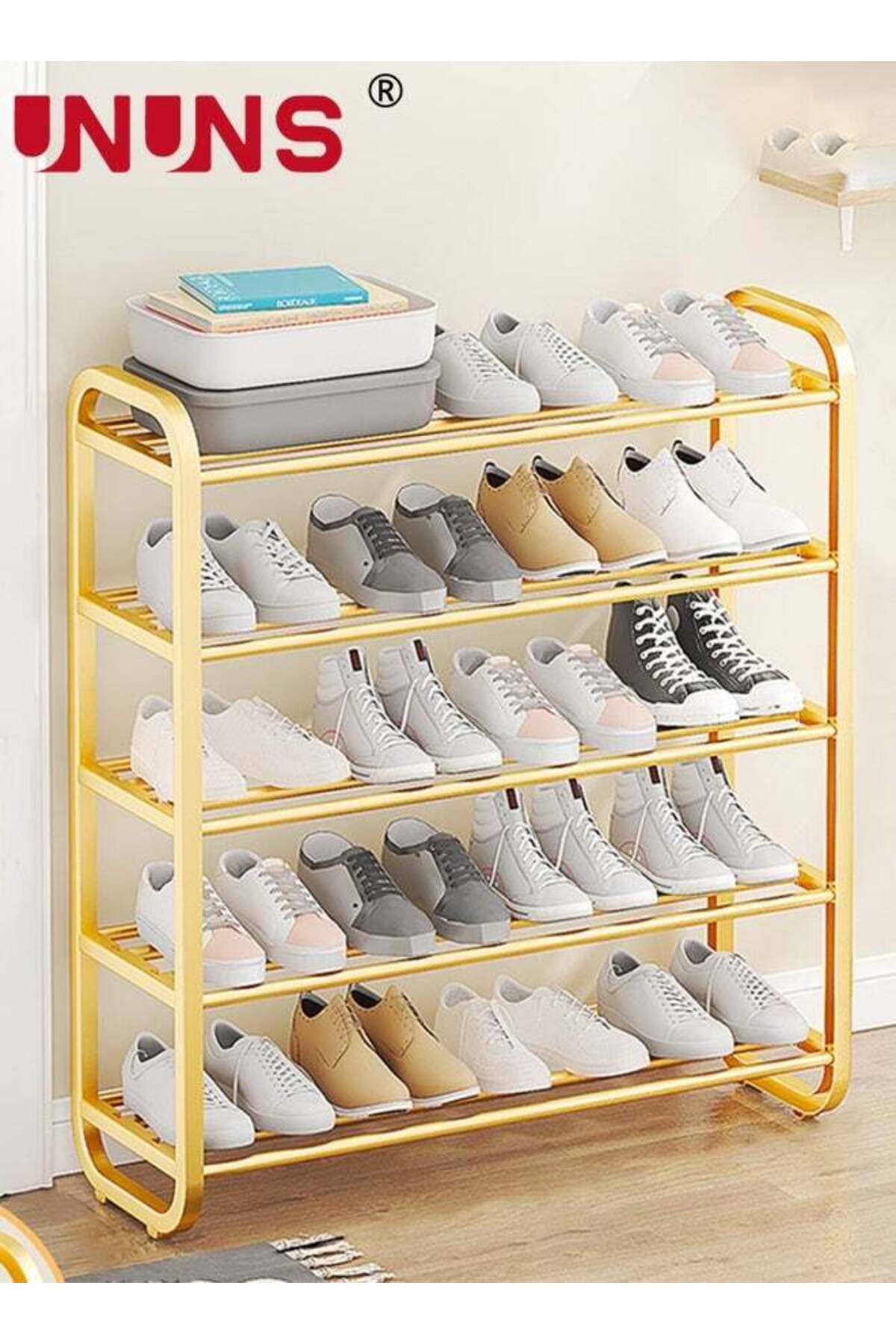 Generic UNUNS 5 Tiers Metal Shoe Rack,Adjustable Shoe Shelf Storage ...