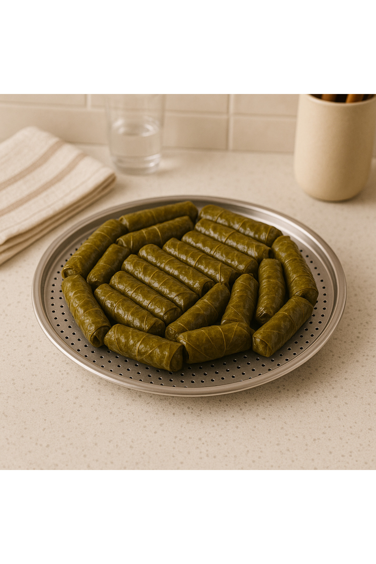 CEZVE HOME 24 Cm Sarma Dolma Altlığı Delikli Çelik Pizza Lahmacun ...