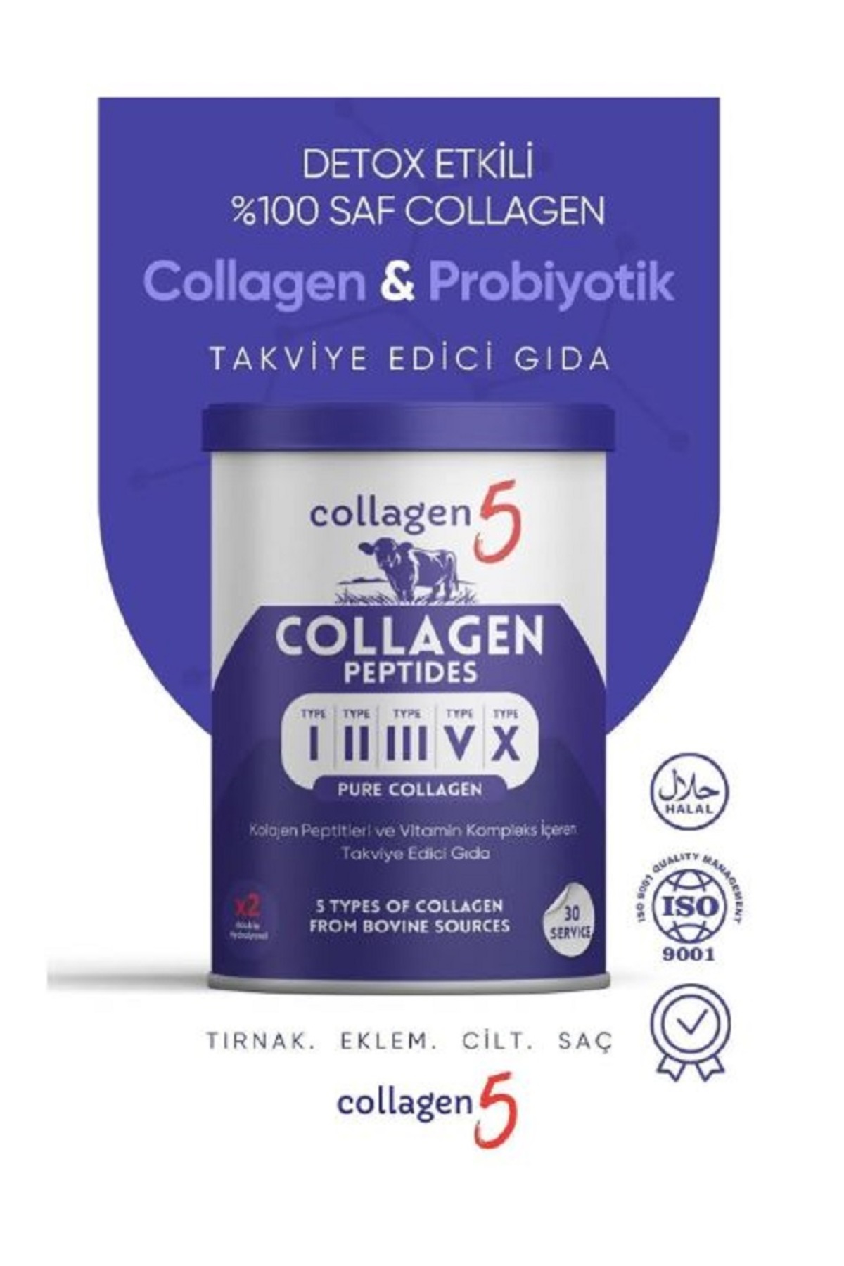 Pure Collagen %100 Saf Ve Doğal Yüksek Biyoaktif Çift Hidrolize Kolajen ...