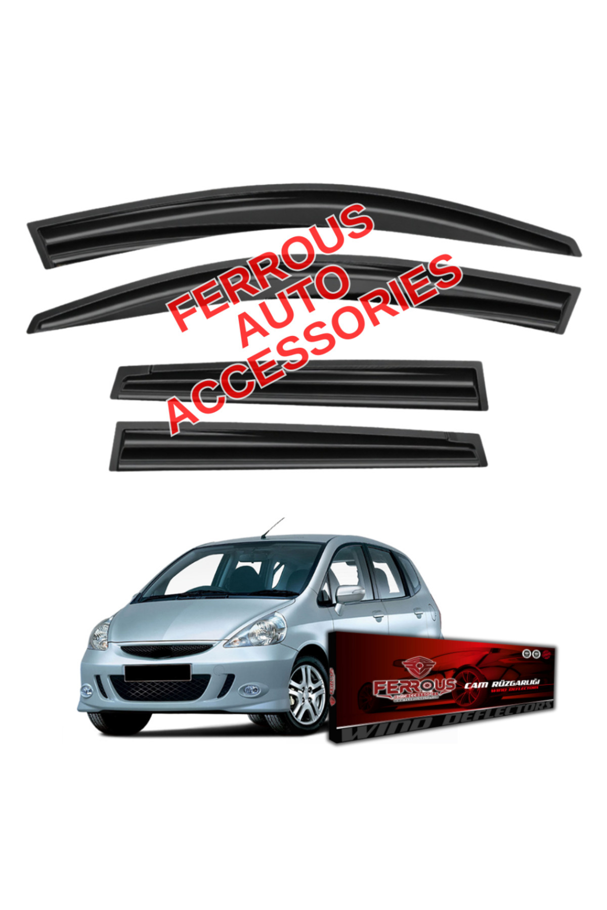 ferrous autoaccessories Honda Jazz Ferrous Cam Rüzgarlığı 4lü Set 2002 ...