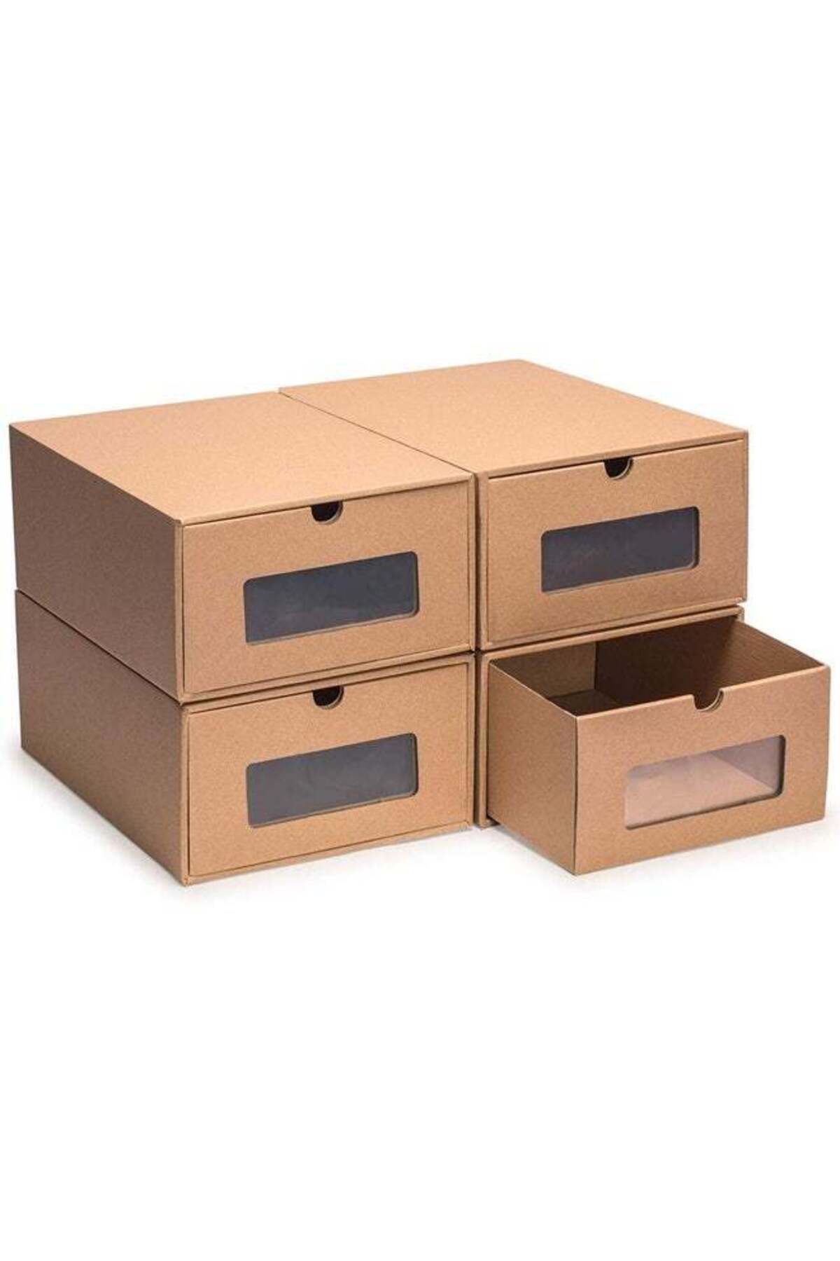 Generic DUNISO 4 Pack Shoe Box, Heavy Duty Stackable Drawer Type Shoes ...