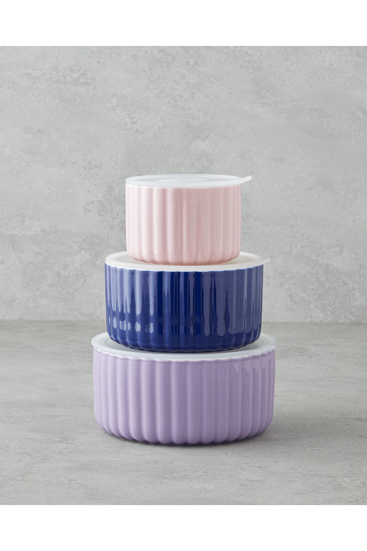 English Home Oliver New Bone China 3'lü Saklama Kabı 300 ml-600 ml-800 ...