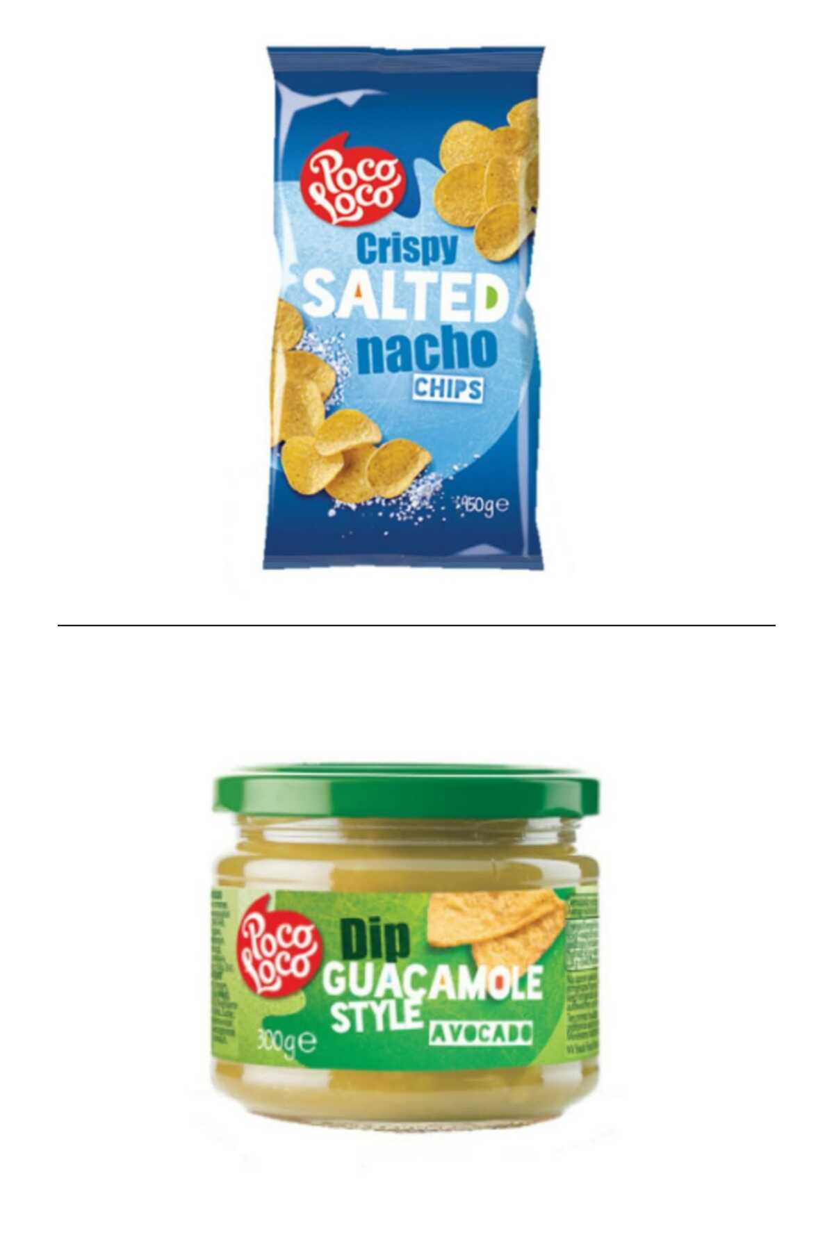 Poco Loco Crispy Salted Nacho Chips 450 gr ve Guacamole 300g (Avakado ...