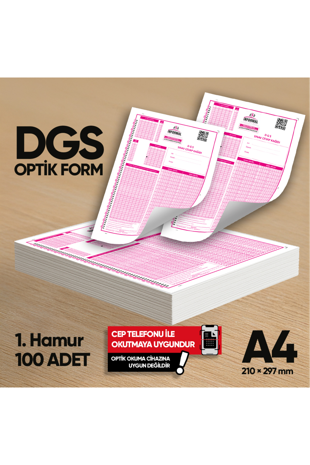 Karakutu Yayınları DGS Deneme Sınavları İçin 100 Adet (80.GR) Optik ...