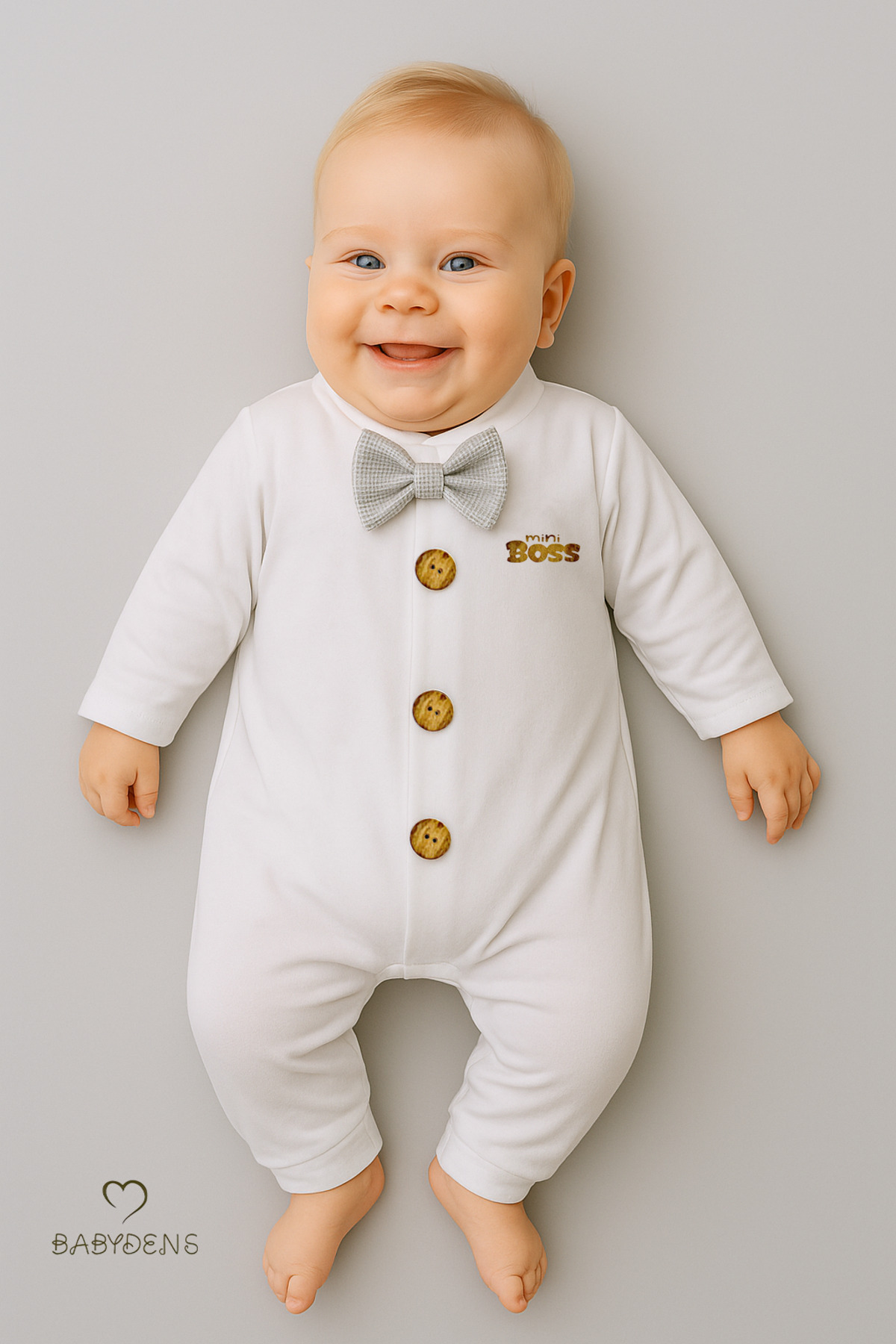 BABYDEN'S Minik Patron Papyonlu Erkek Bebek Tulum – Düğmeli Tasarım ...