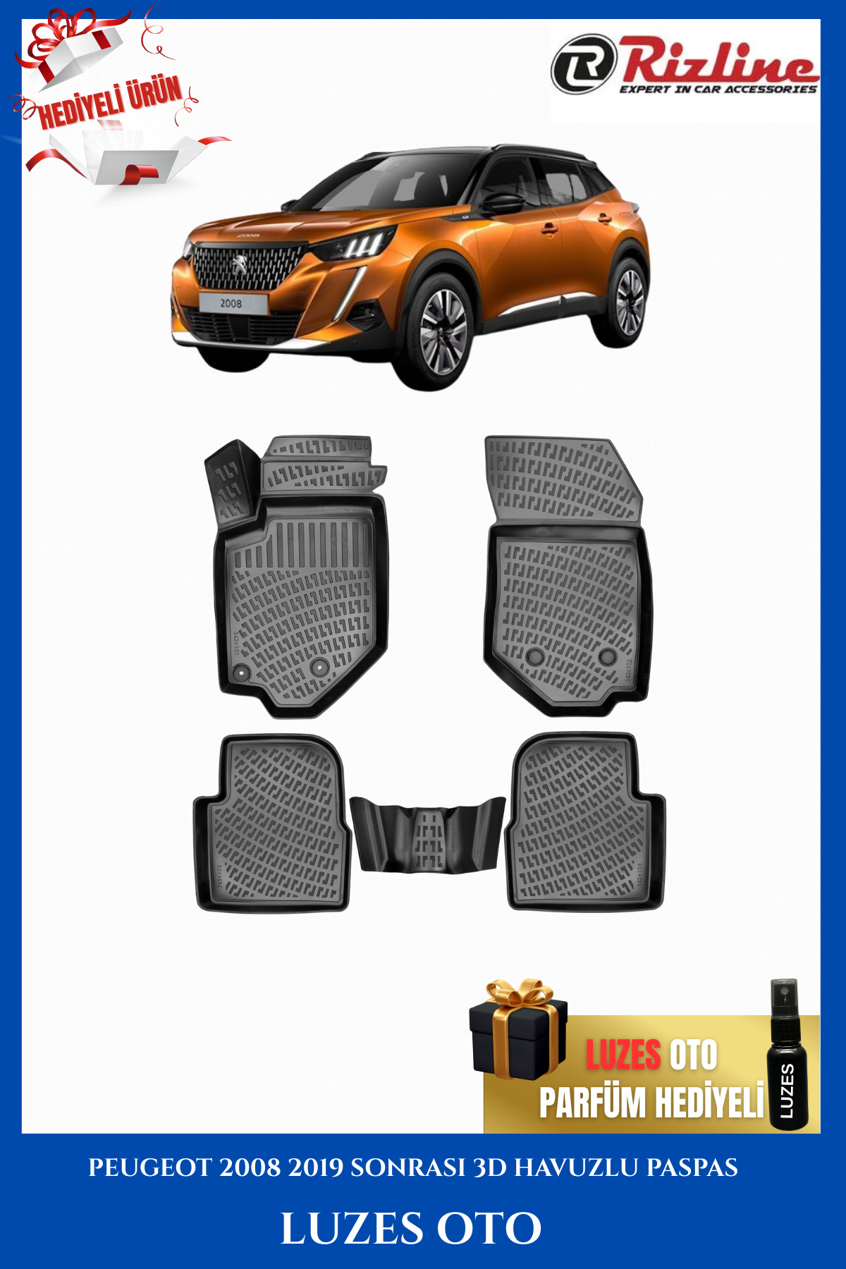 Rizline Peugeot 2008 3D Havuzlu Paspas 2025 Model Uyumlu - Fiyatı ...