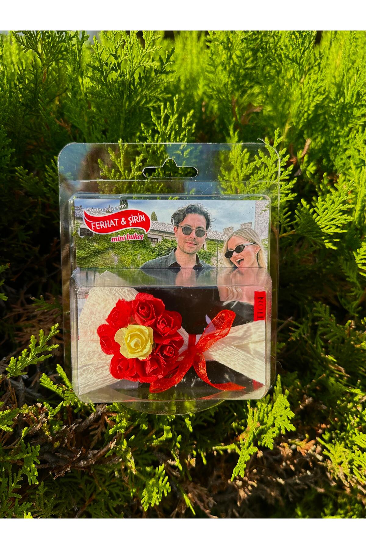 Merit Flower Mini Buket Love Flowers Kişiye Özel Fotoğraflı Kırmızı ...