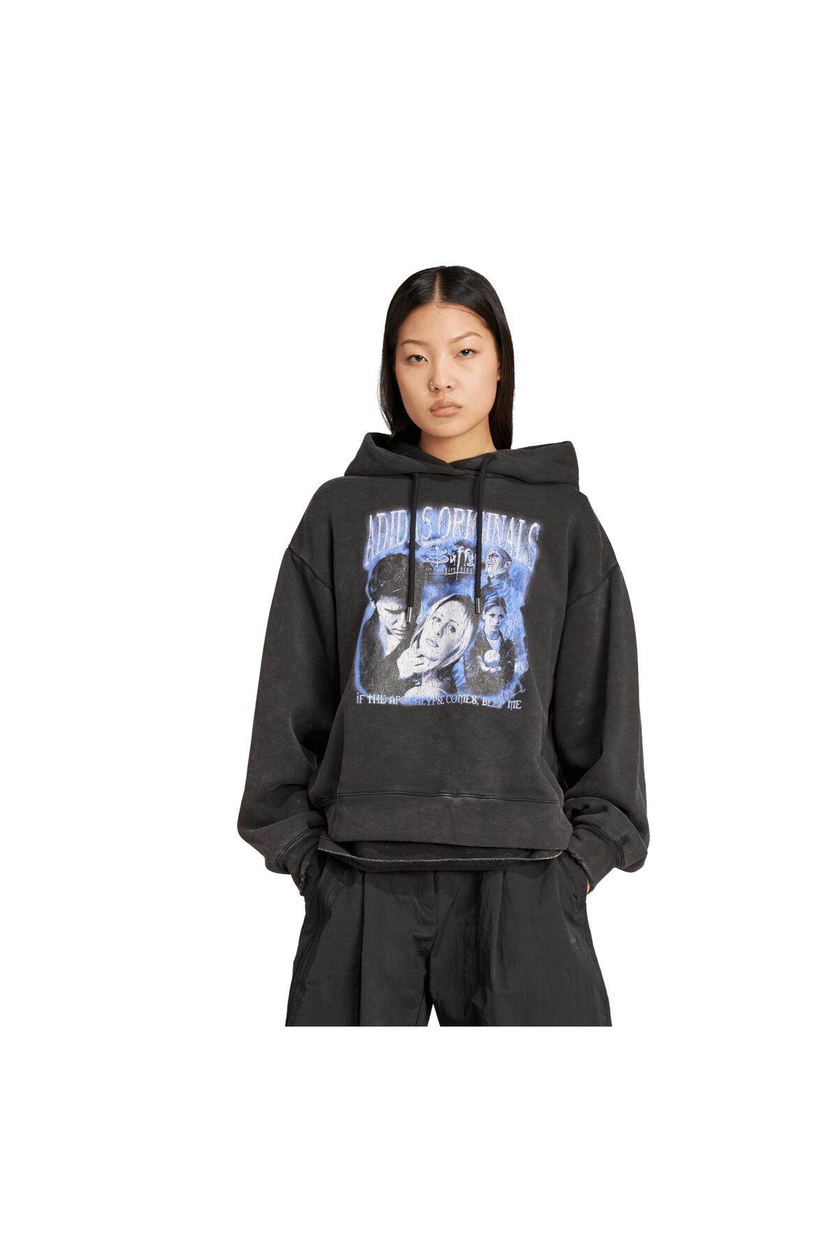 adidas JW0155-K Buffy Hoodıe Kadın Sweatshirt Siyah - Fiyatı, Yorumları