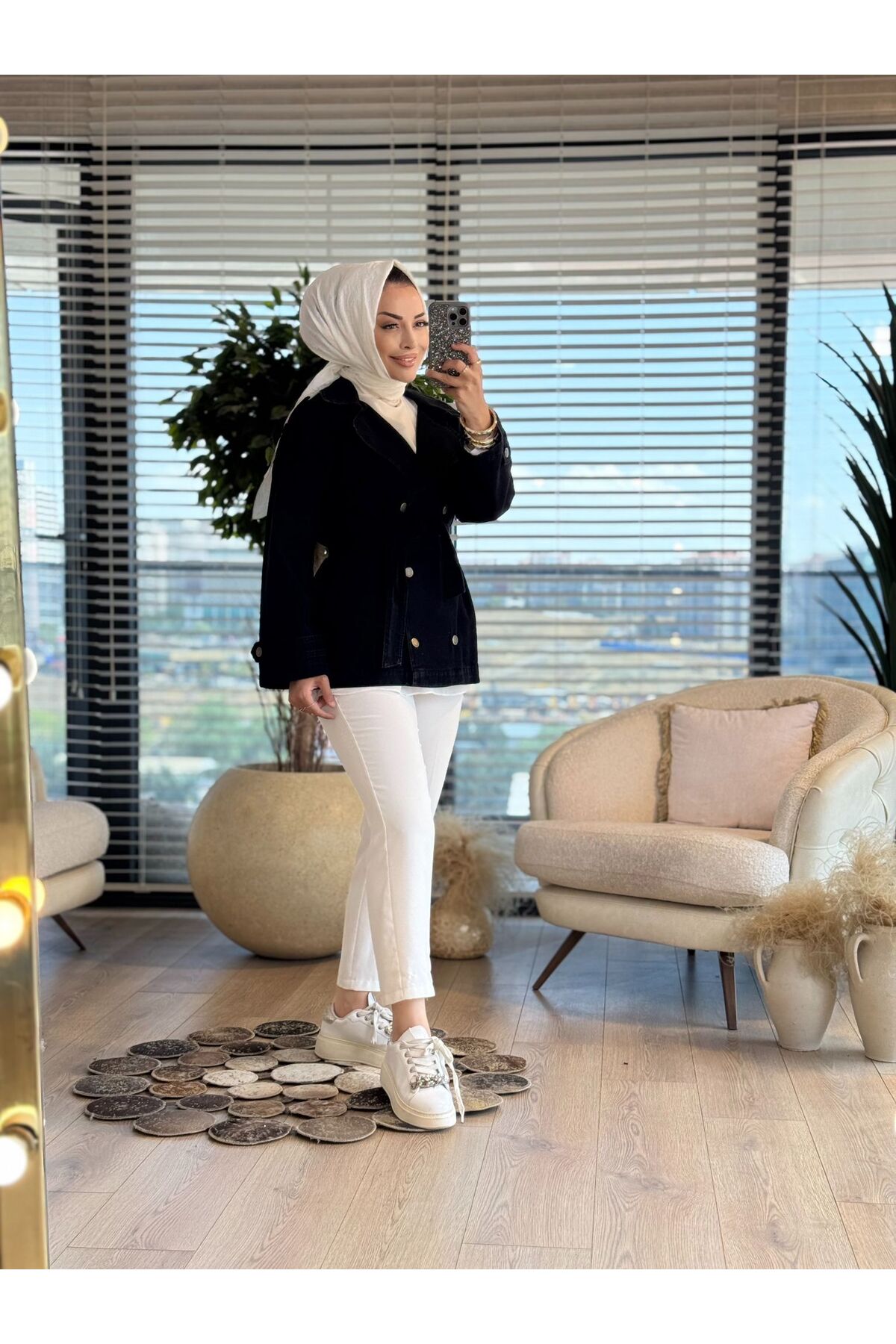 ALANURMODA 7228 Kot 6 Düğmeli Kol Manşetli Ceket - Fiyatı, Yorumları