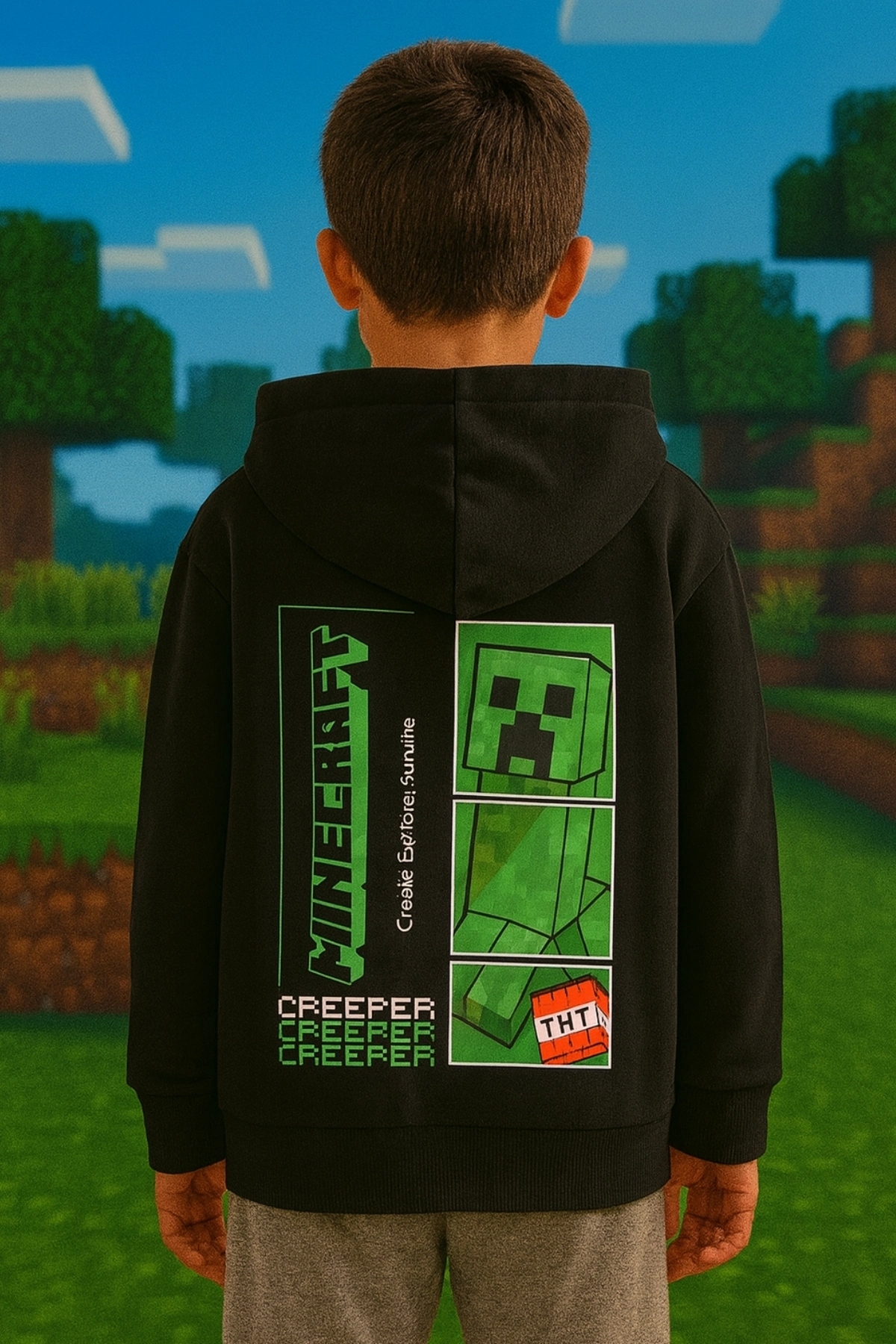 Kidmark Çocuk Modası Erkek Çocuk Game Over Minecraft Baskılı Fermuarlı ...