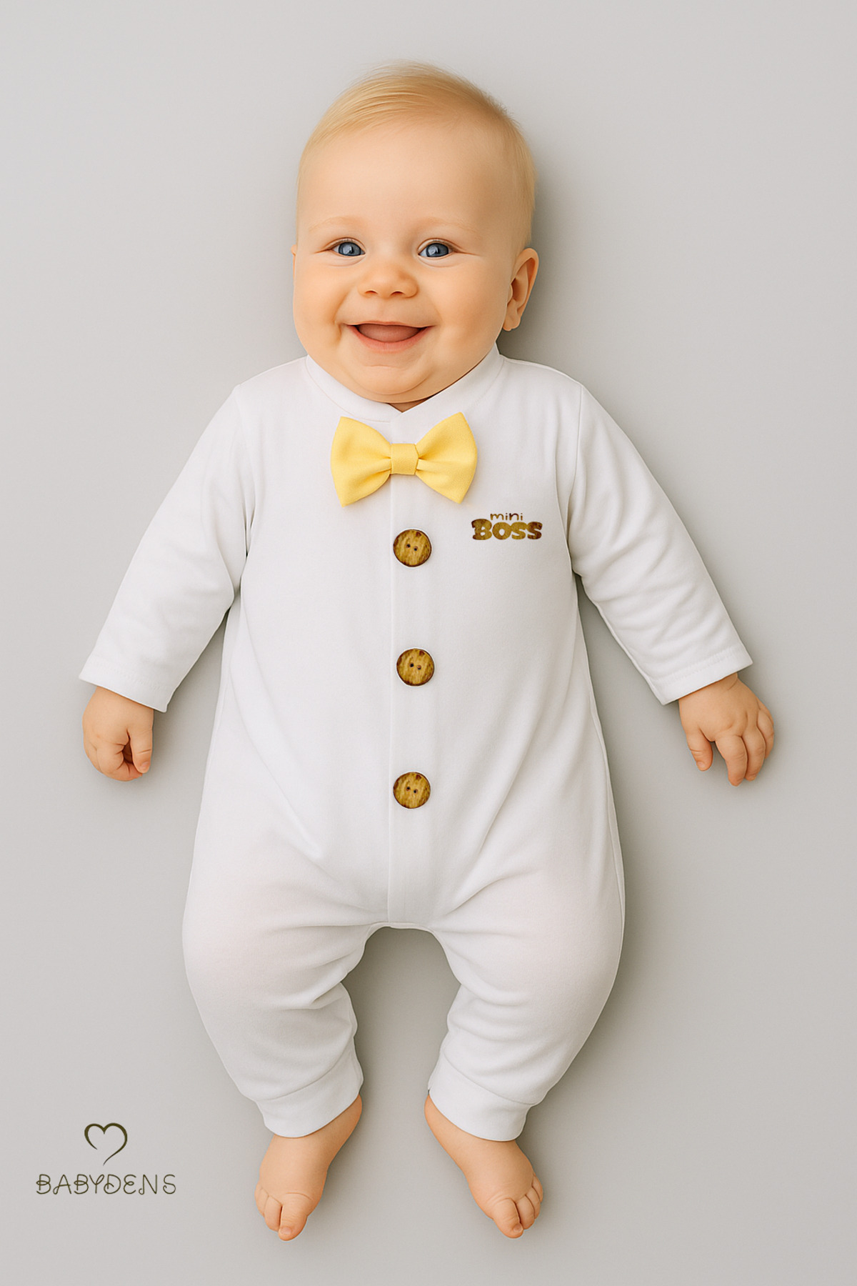 BABYDEN'S Minik Patron Papyonlu Erkek Bebek Tulum – Düğmeli Tasarım ...