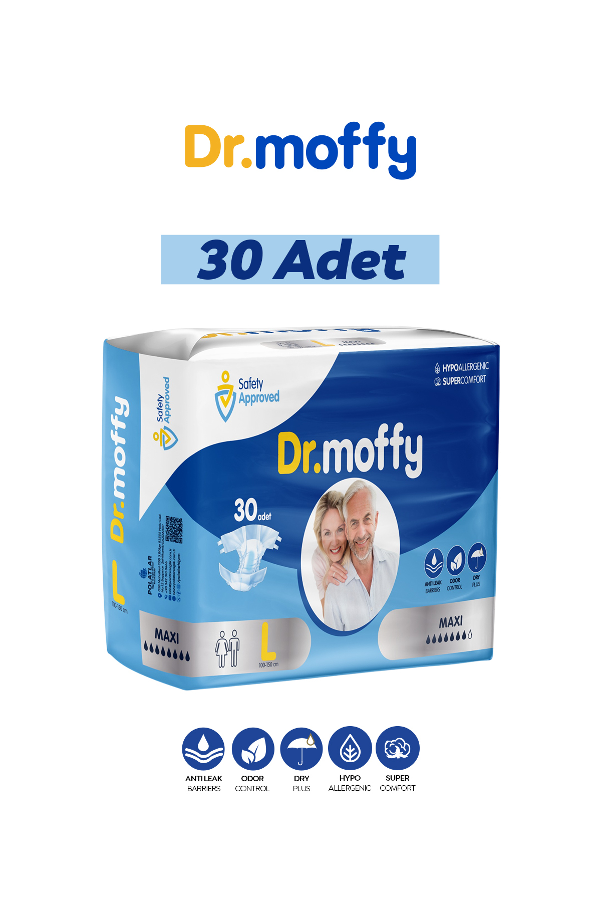 Dr. Moffy Yetişkin Hasta Bezi Large 30 Adet - Fiyatı, Yorumları