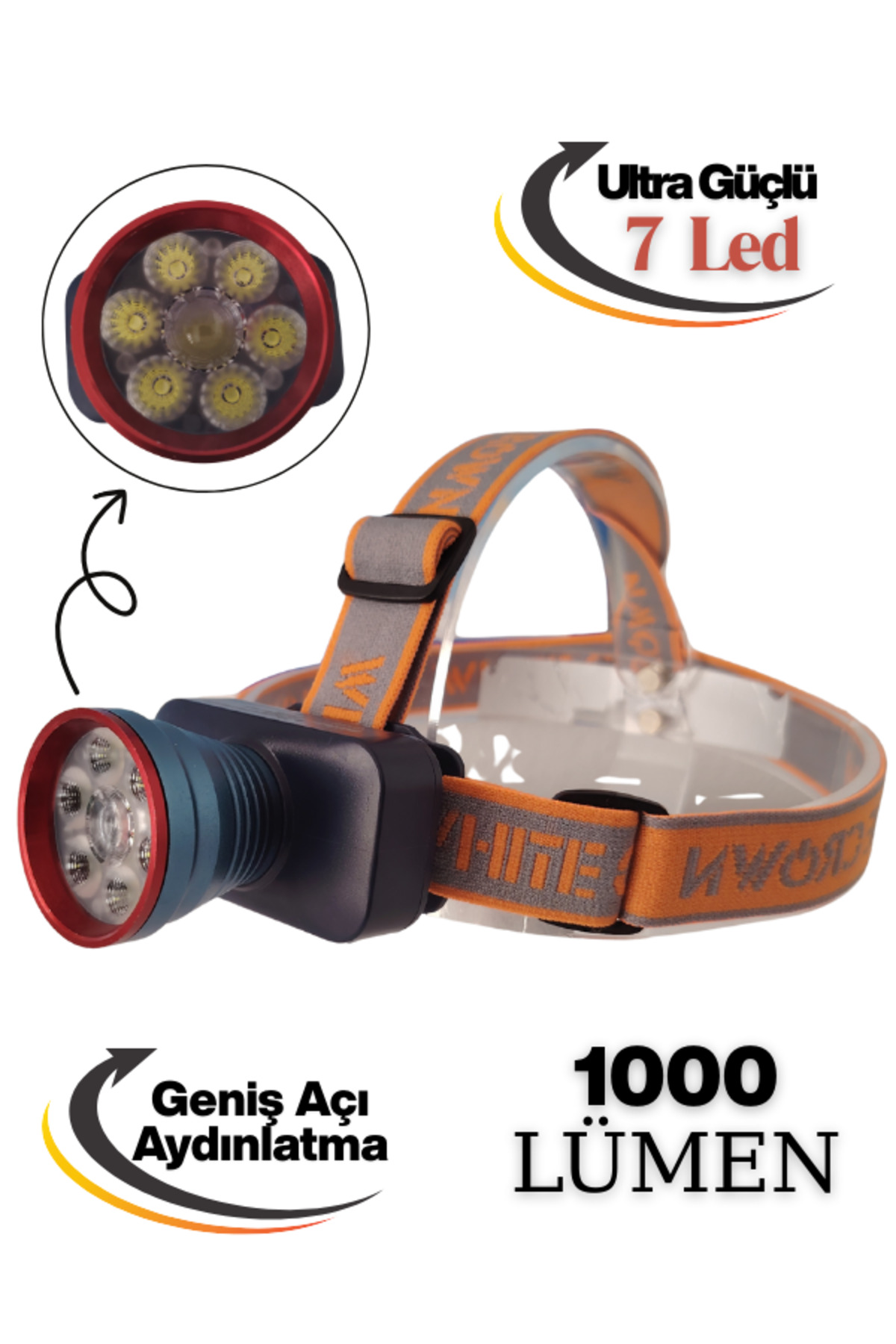 TAREZ GP-326 Ultra Güçlü Şarjlı Kafa Lambası 10 Watt 1000 Lümen ...