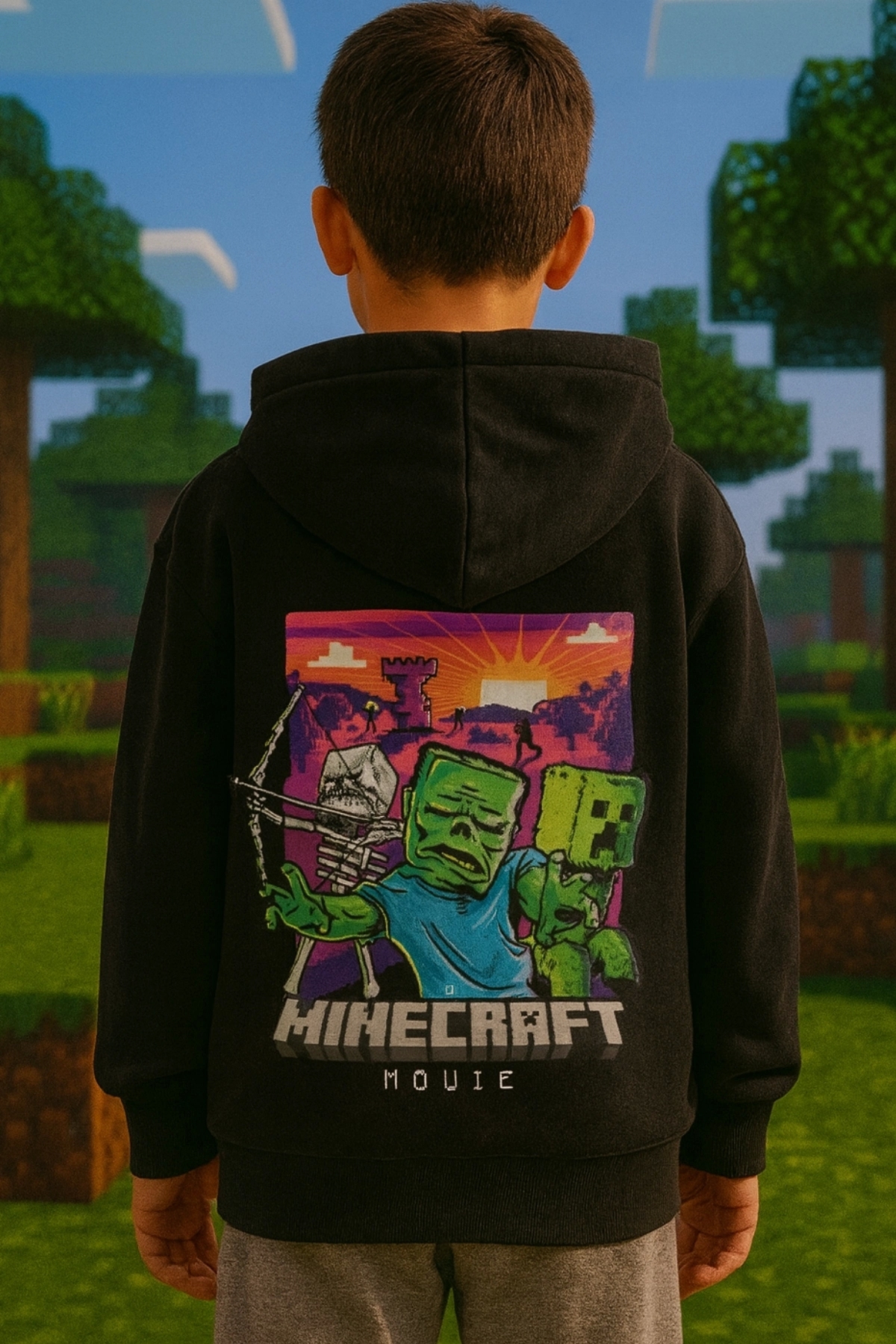 Kidmark Çocuk Modası Erkek Çocuk Minecraft Movie Baskılı Fermuarlı ...