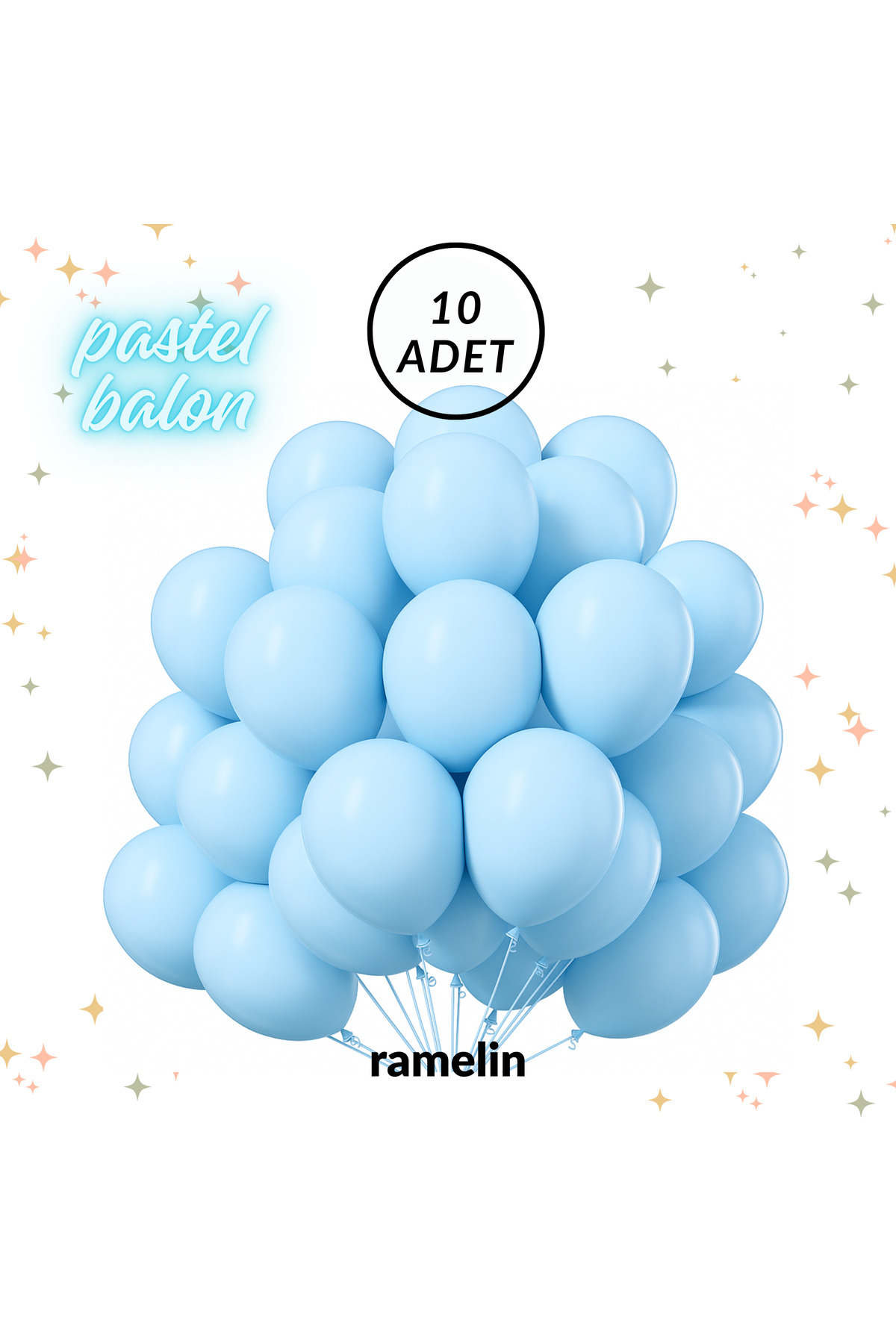 ramelin 10 Adet Pastel Mavi Balon – Doğum Günü, Baby Shower ve Özel ...