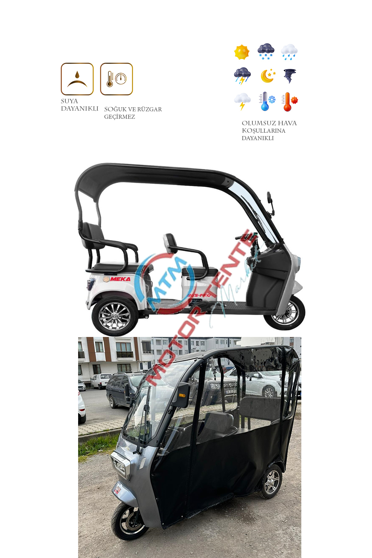 motortentemarket Meka Bus PRO 2000 W - Üç Tekerli Motor Brandası Yarısı ...