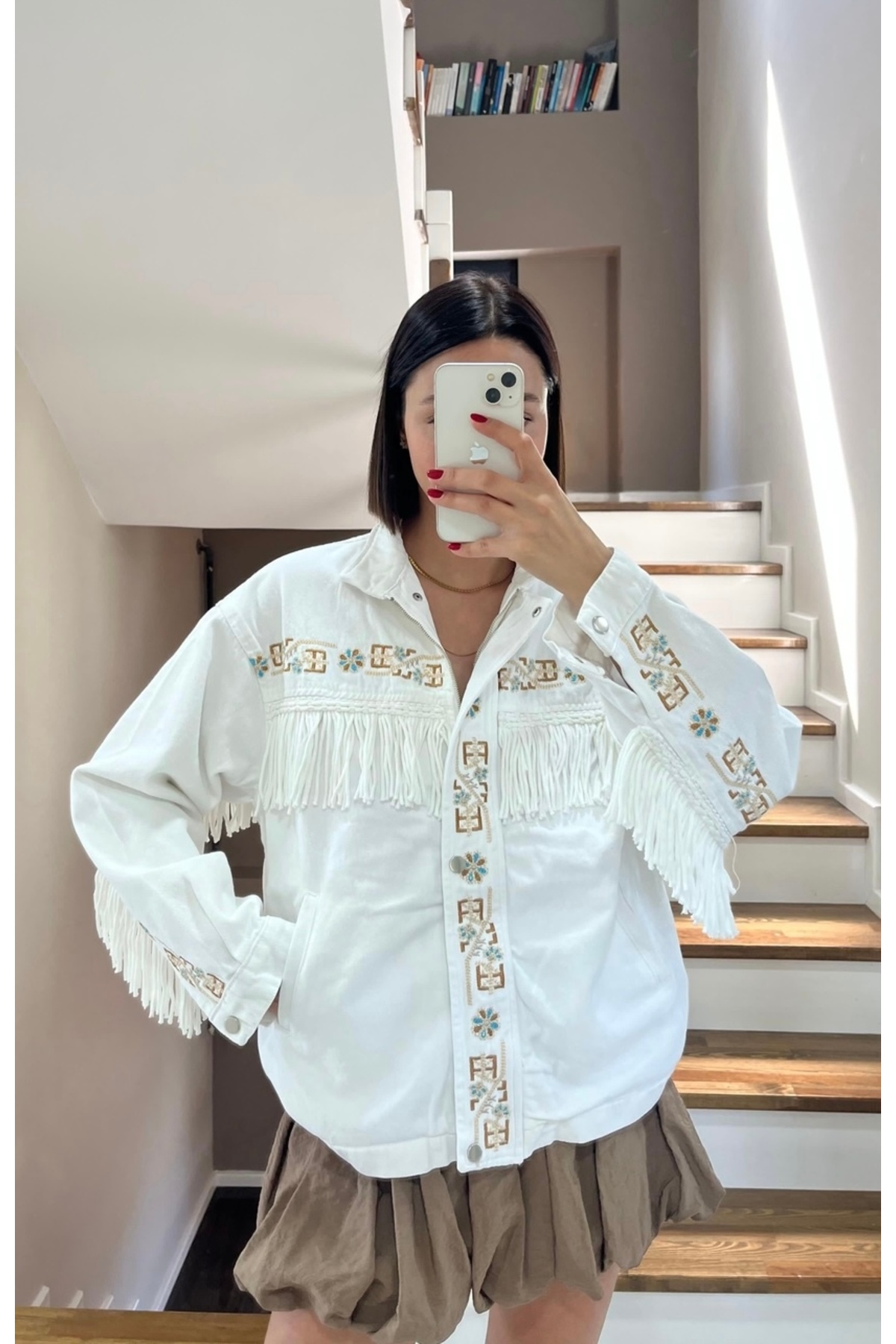 Ozkurt Art Fashion Oversize Beyaz Denim Ceket - Fiyatı, Yorumları