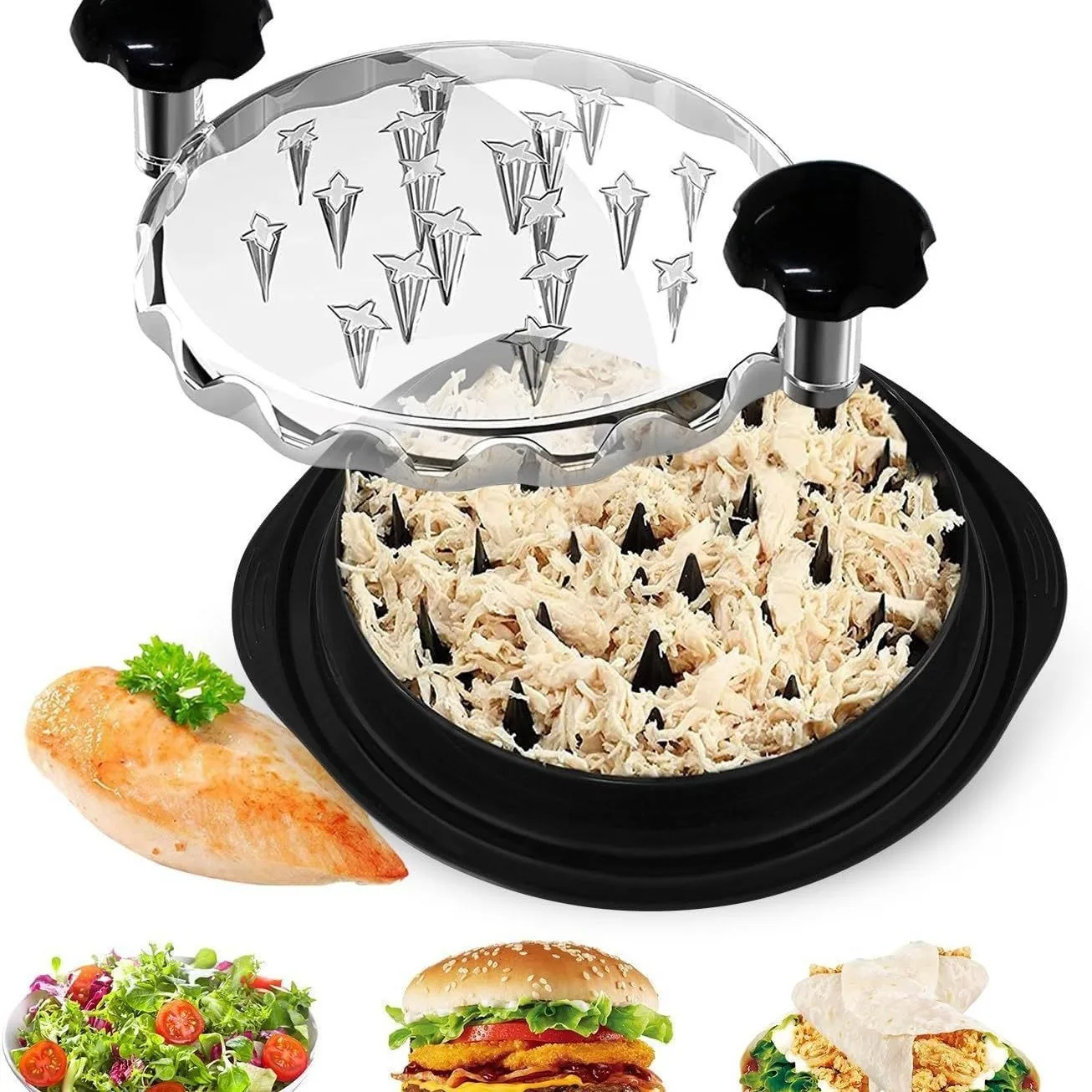 Choice black Chicken Shredder Tool Meat Shredding Separation Mincing ...