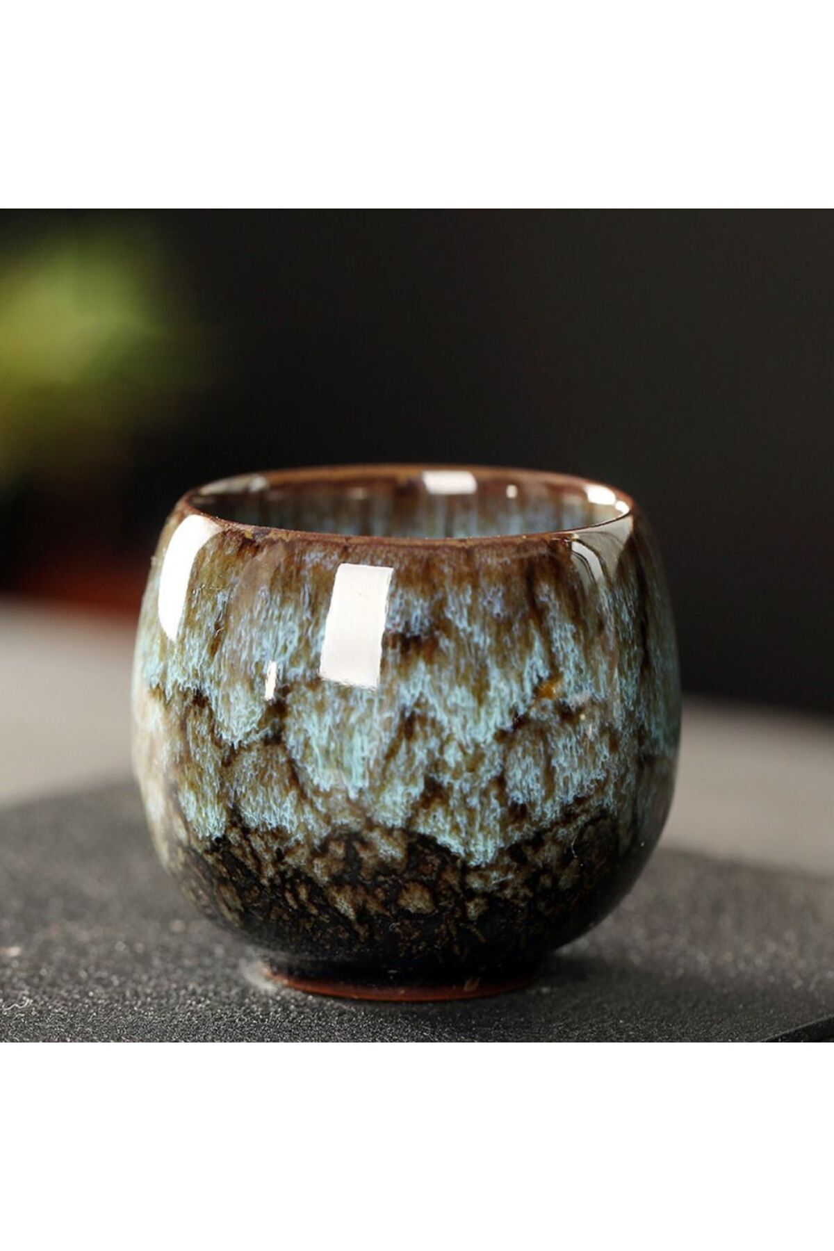 Choice Cyan Japanese Style Tea Cup Kiln Transformation Ceramic Espresso ...