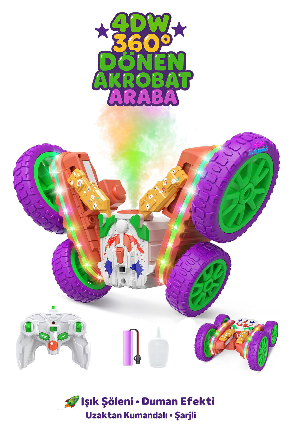 hediyecik Rc 4WD Stunt 360 Derece Dönen Şarjlı Uzaktan Kumandalı ...
