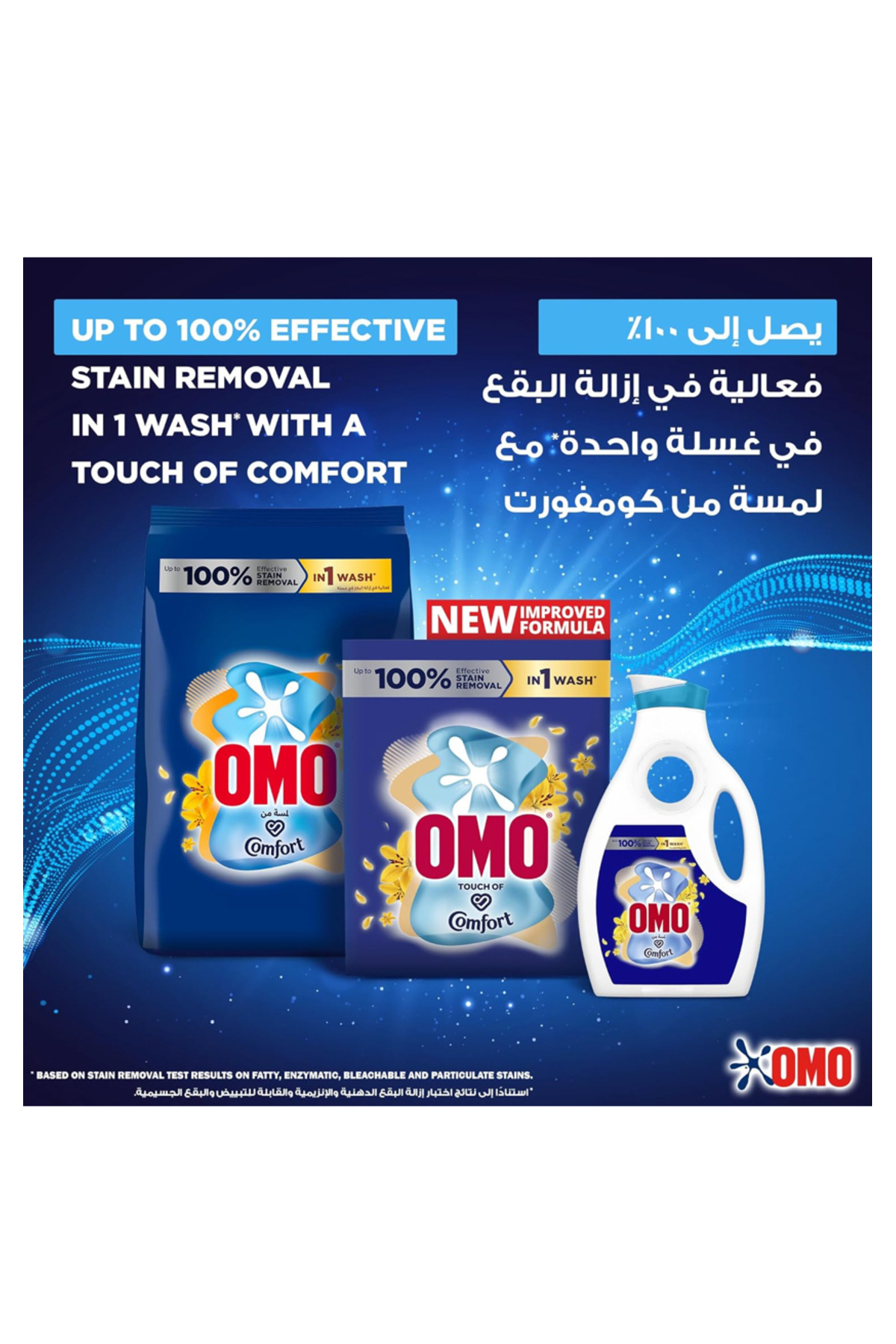 Omo Automatic Laundry Detergent Powder, Touch of Comfort, up to 100% ...