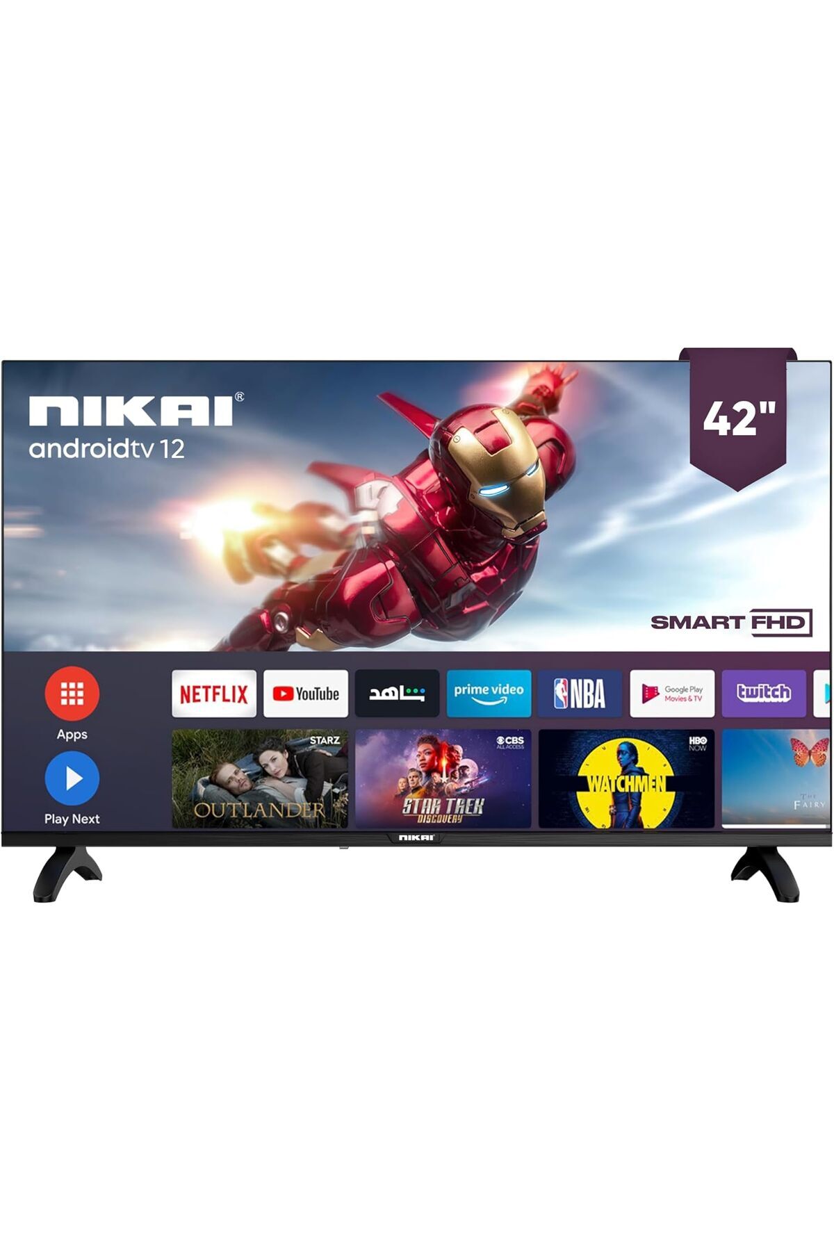 Nikai تلفزيون ذكي FHD LED، واي فاي مدمج، 2 منفذ HDMI، معالج رباعي ...