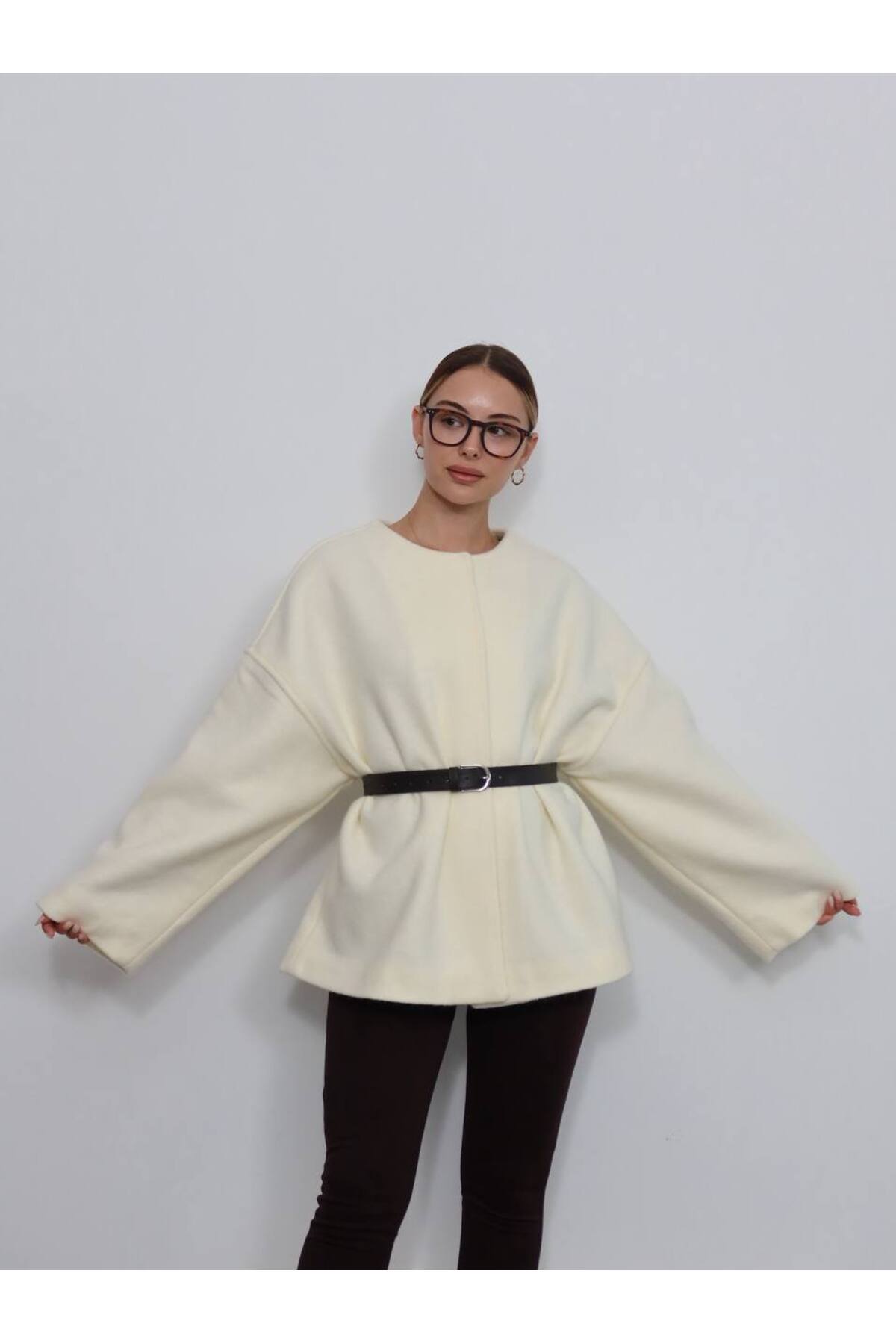 Lady Pixie Kemer Detaylı Astarlı Kaşe Ceket - Fiyatı, Yorumları