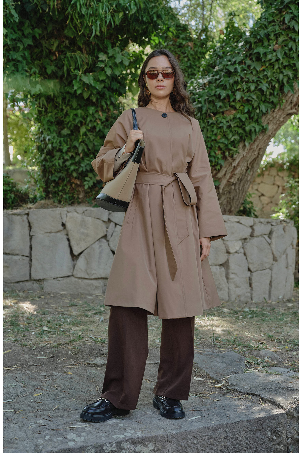 Fatma Atasoy Premium Mocha Pelerin Trençkot - Fiyatı, Yorumları