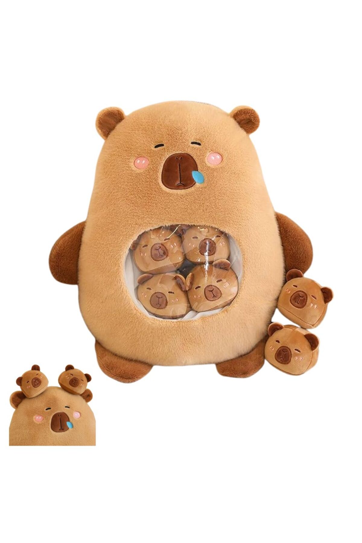 Impact Vision Jucarie de plus Capibara cu 6 pui, Maro, 50 cm, Impact ...