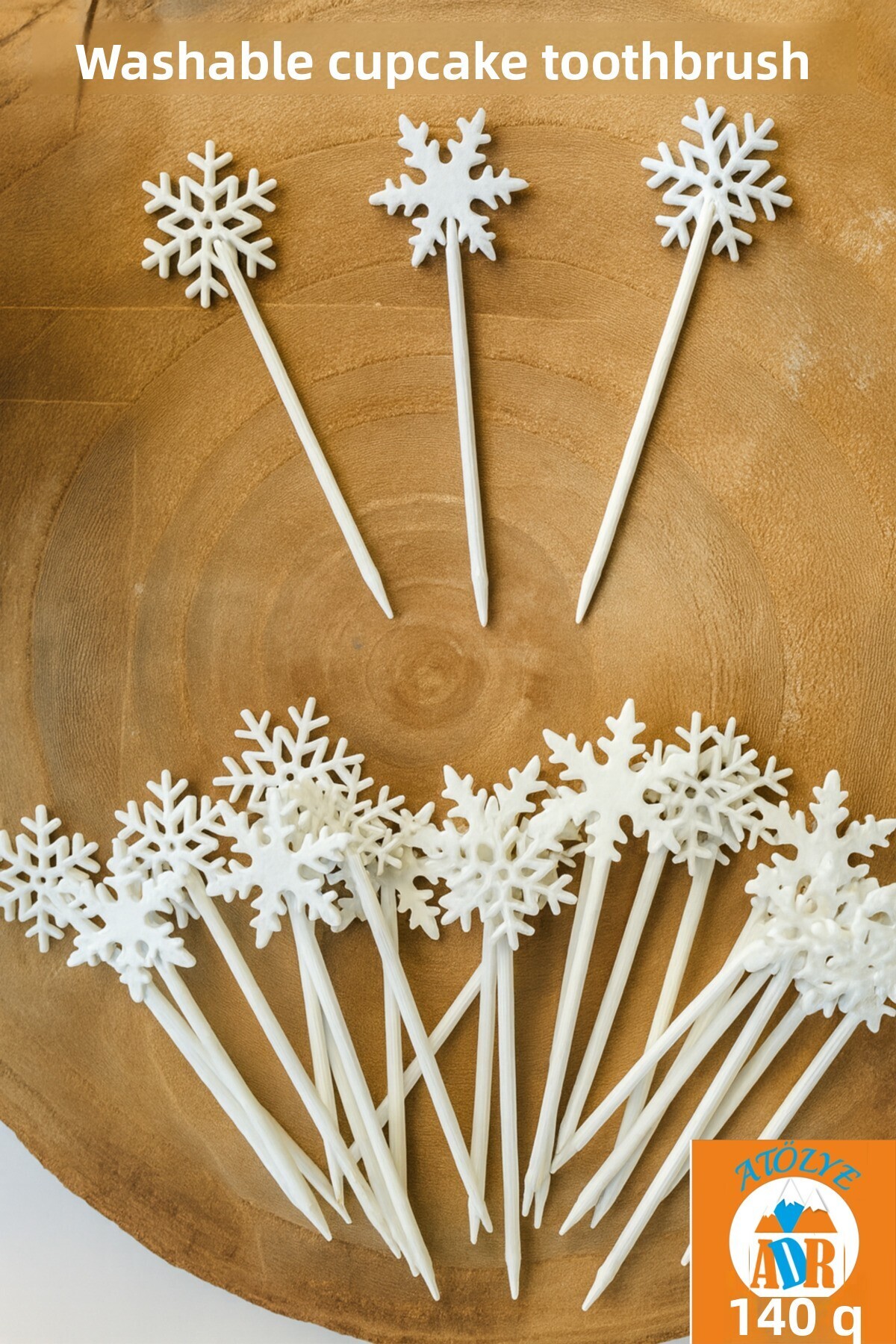 Atölye Doruk White Snowflake Cupcake Toothpick-Christmas Table ...