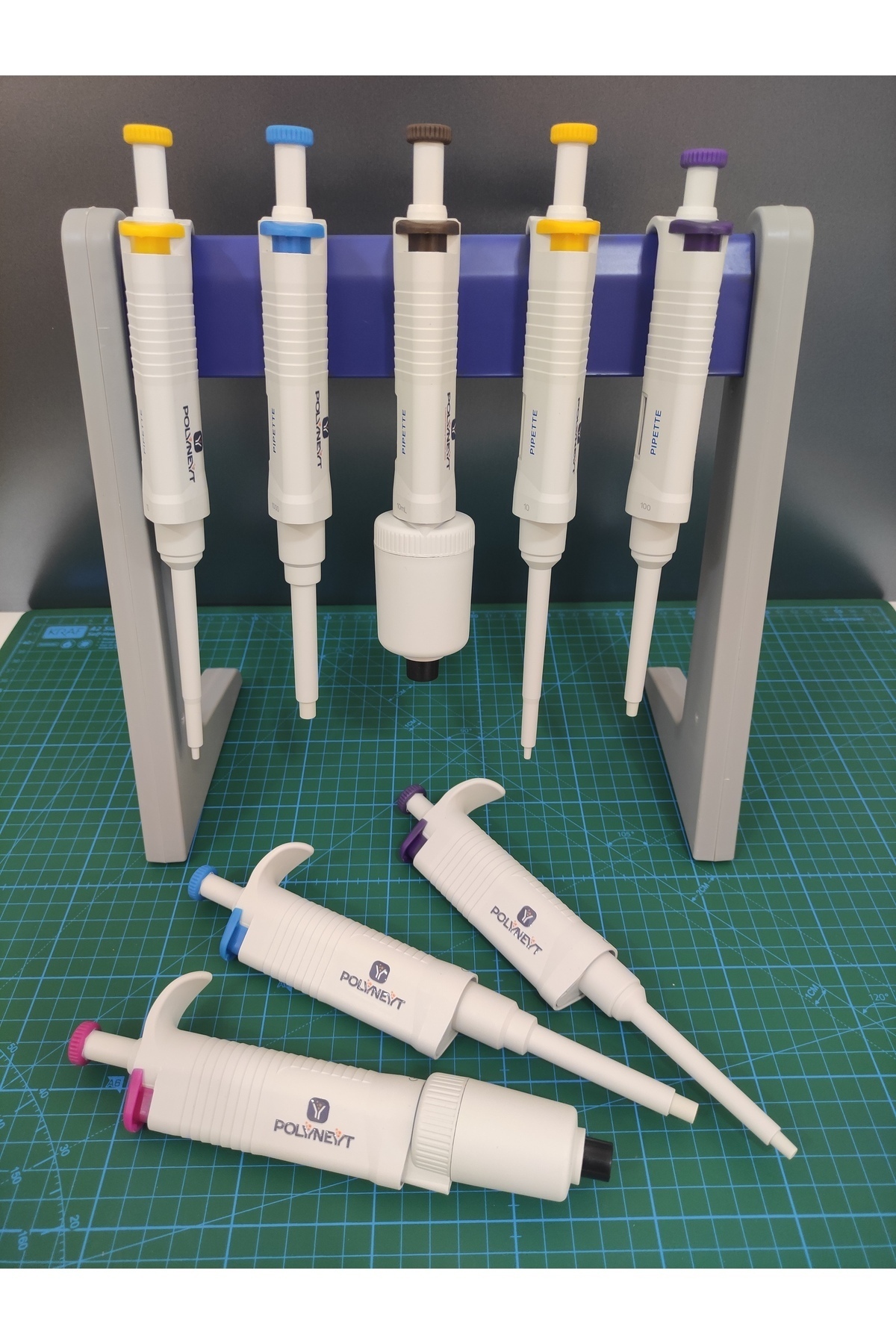 POLYNEYT 10-100 μL Mikropipet - Tek Kanallı - Otomatik Hacim Ayarlı ...