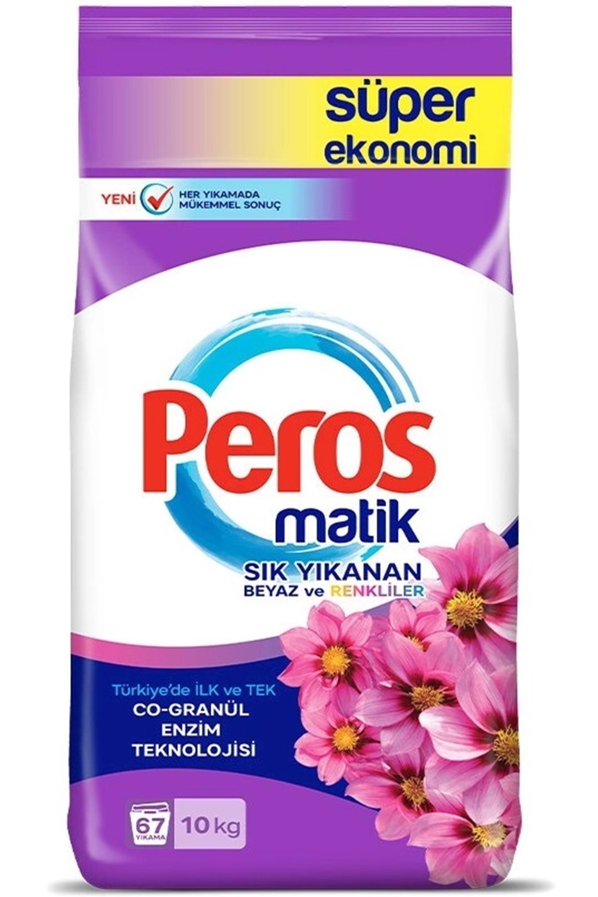 Peros Matik Toz Çamaşır Deterjanı 10KG Yıldız Çiçeği (Sık Yıkananlar ...