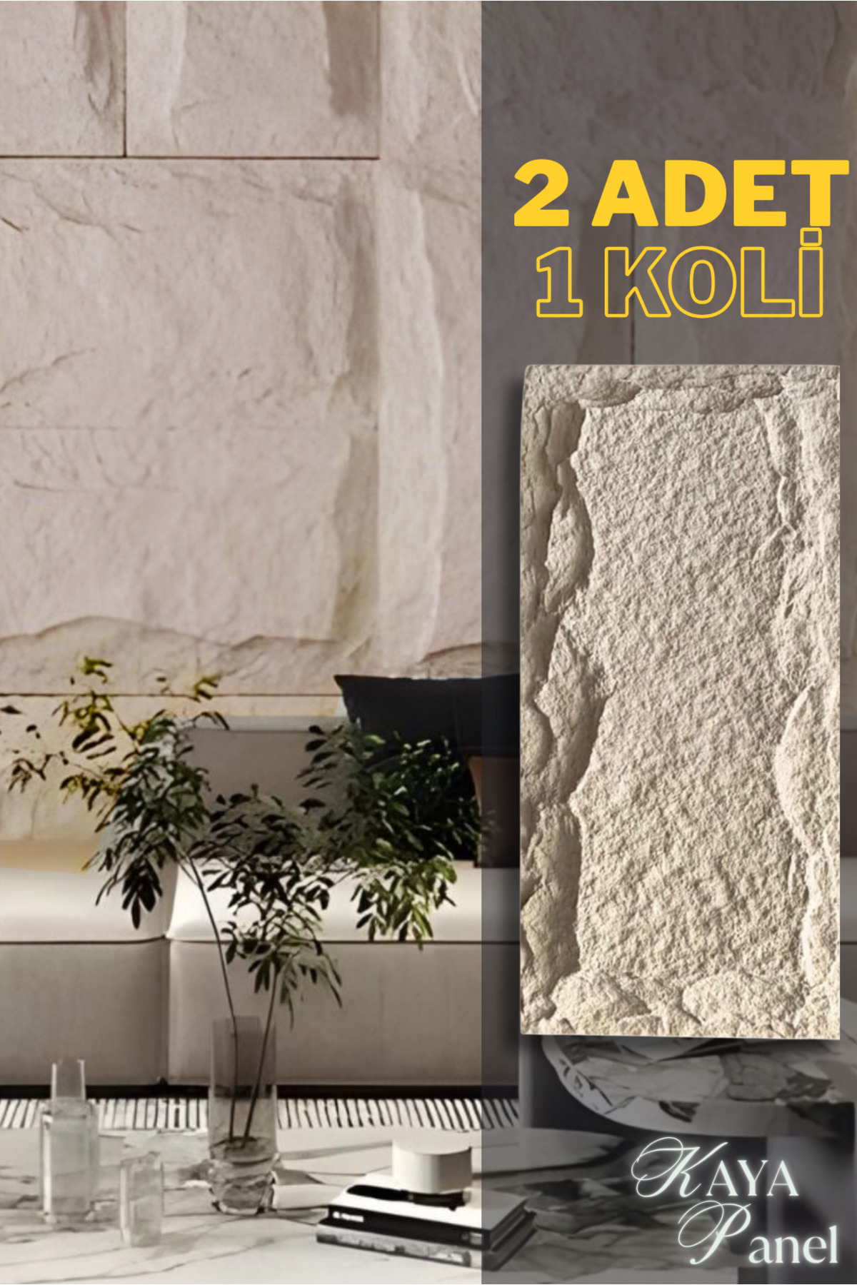 DECOALA 120x60 cm Kaya Görünümlü Duvar Paneli - Sand Stone - Fiyatı ...