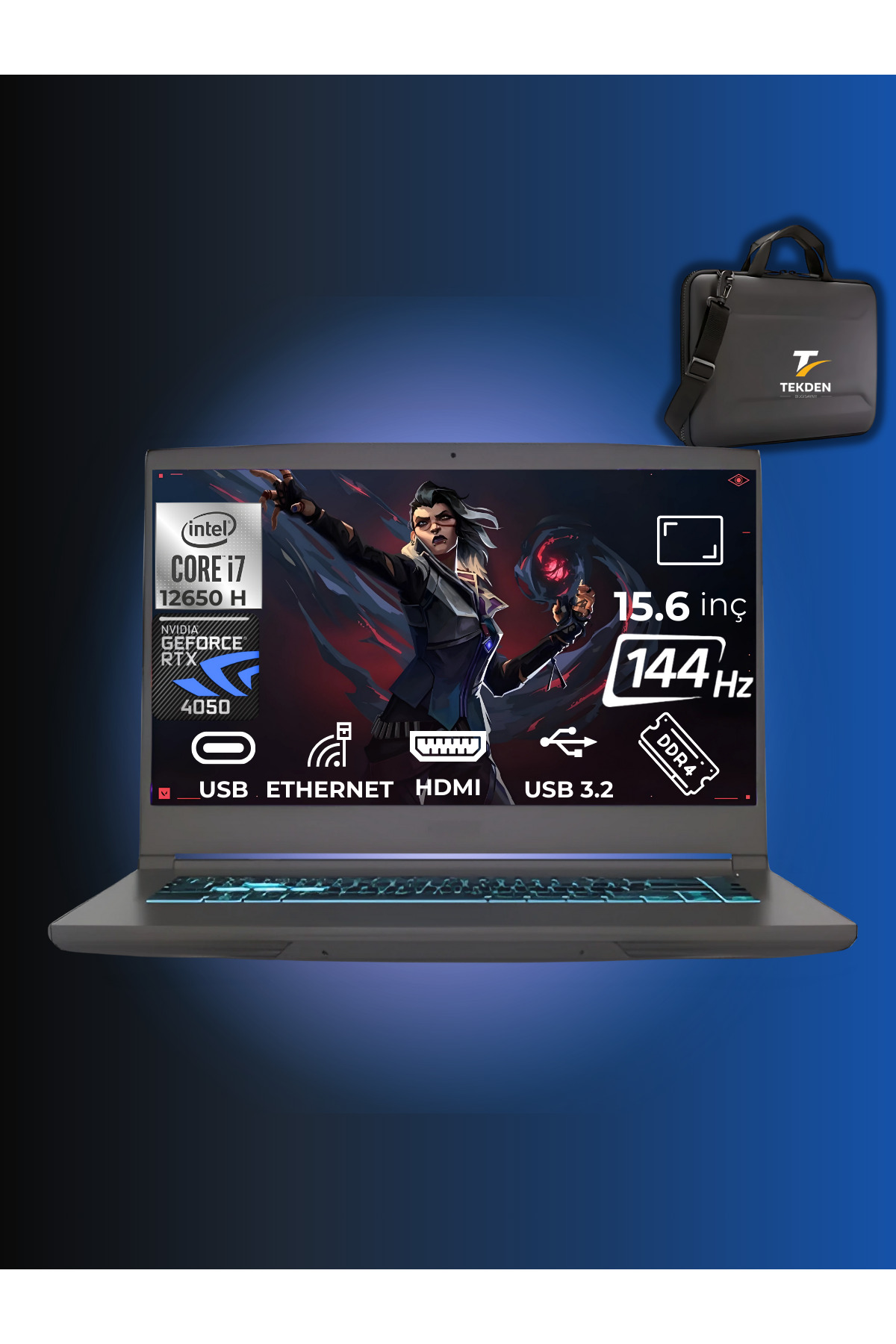 MSI THİN 15 12.NESİL CORE İ7 12650H RTX4050 6GB 32GB 1 TB SSD 15.6 İNC ...