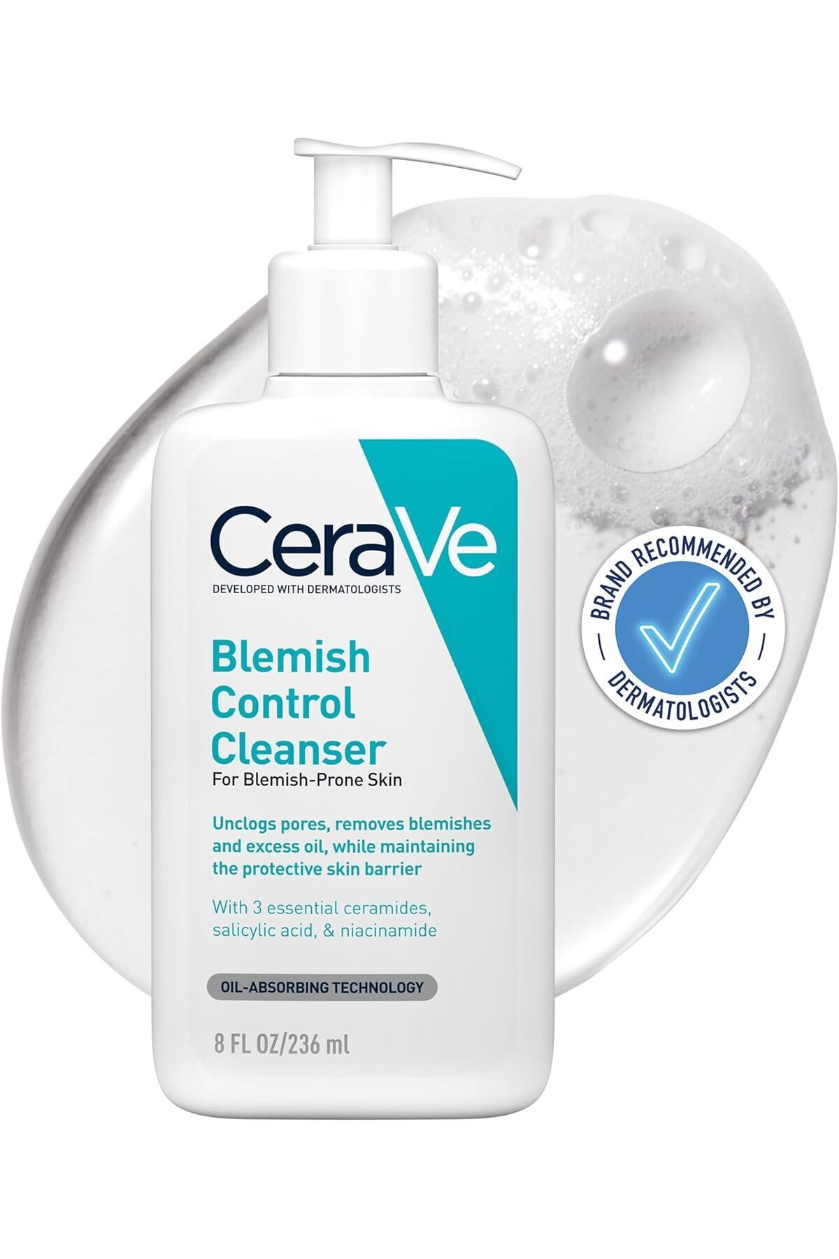 CeraVe Blemish Control Face Cleanser with 2% Salicylic Acid ...