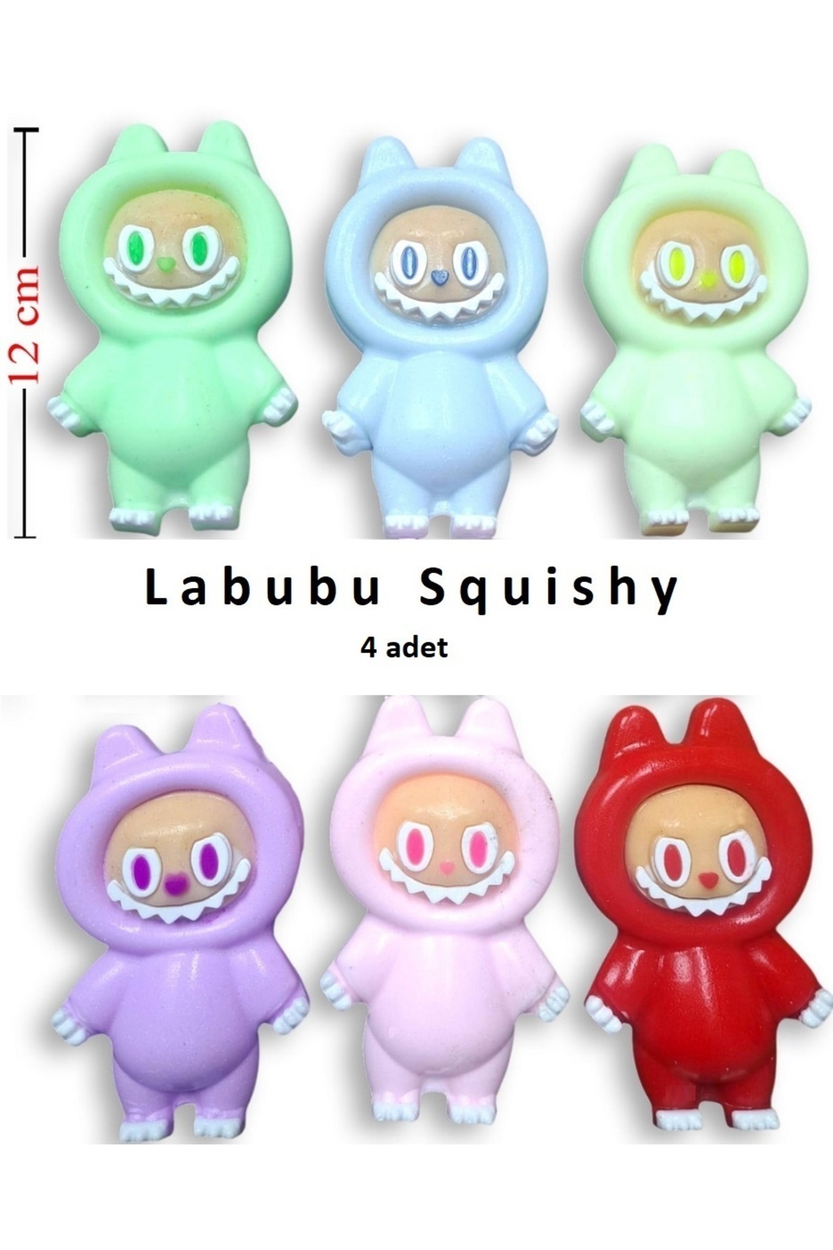OYUNCAKSAHİLİ Labubu Sukuşi 4 Adet Birlikte Skuşi Squishy Love Hope ...