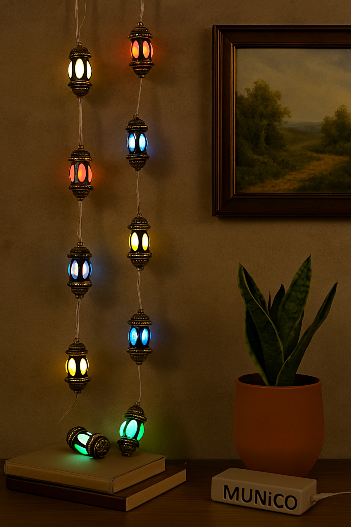 Munico Pilli Kandil Feneri LED Işık – 20’li RGB Renkli Zincir ile ...