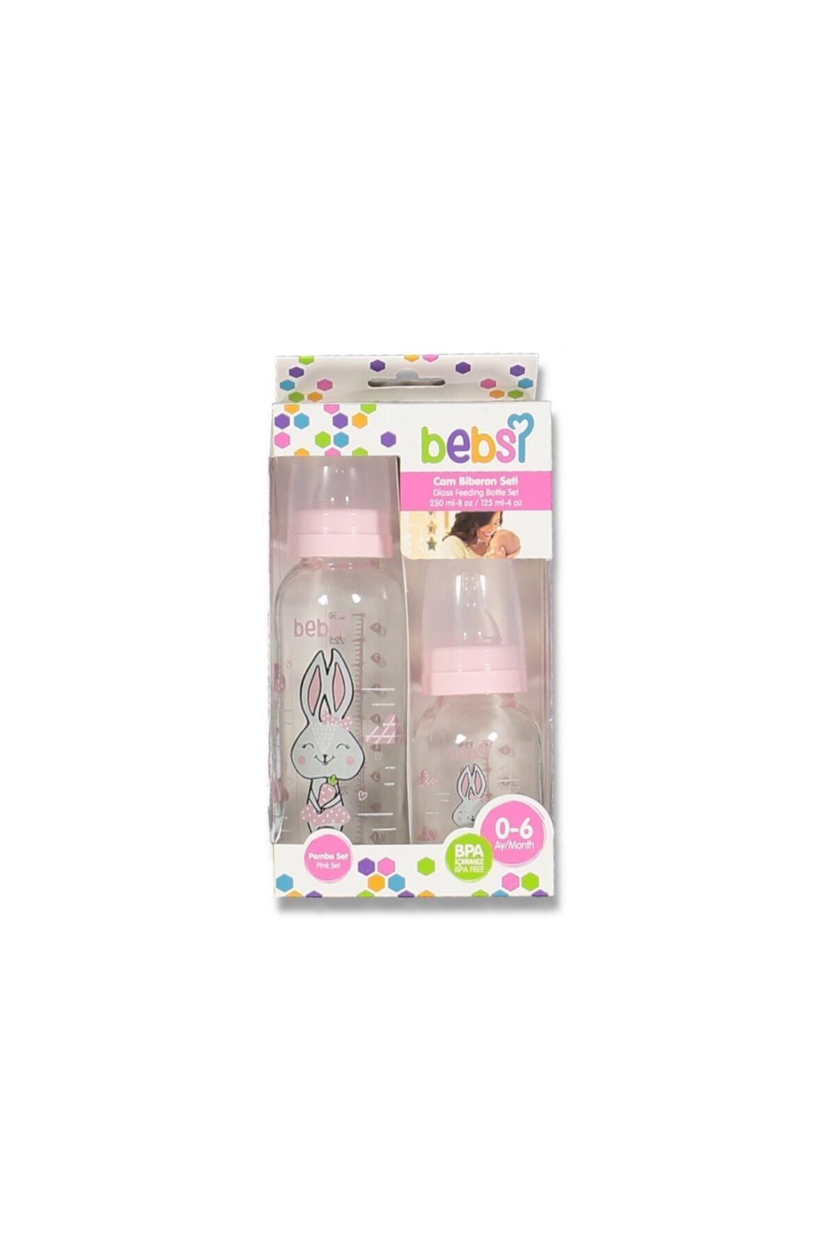 Bebsi Kız Bebek 2'li Cam Biberon Seti Pembe (250ml+150ml) - Fiyatı ...