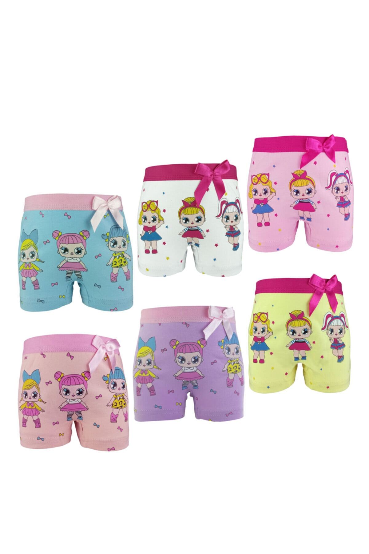 MODERN ASIR Sürpriz Kız Çocuk Iç Giyim Pamuklu Esnek Likralı Baskılı 6 ...