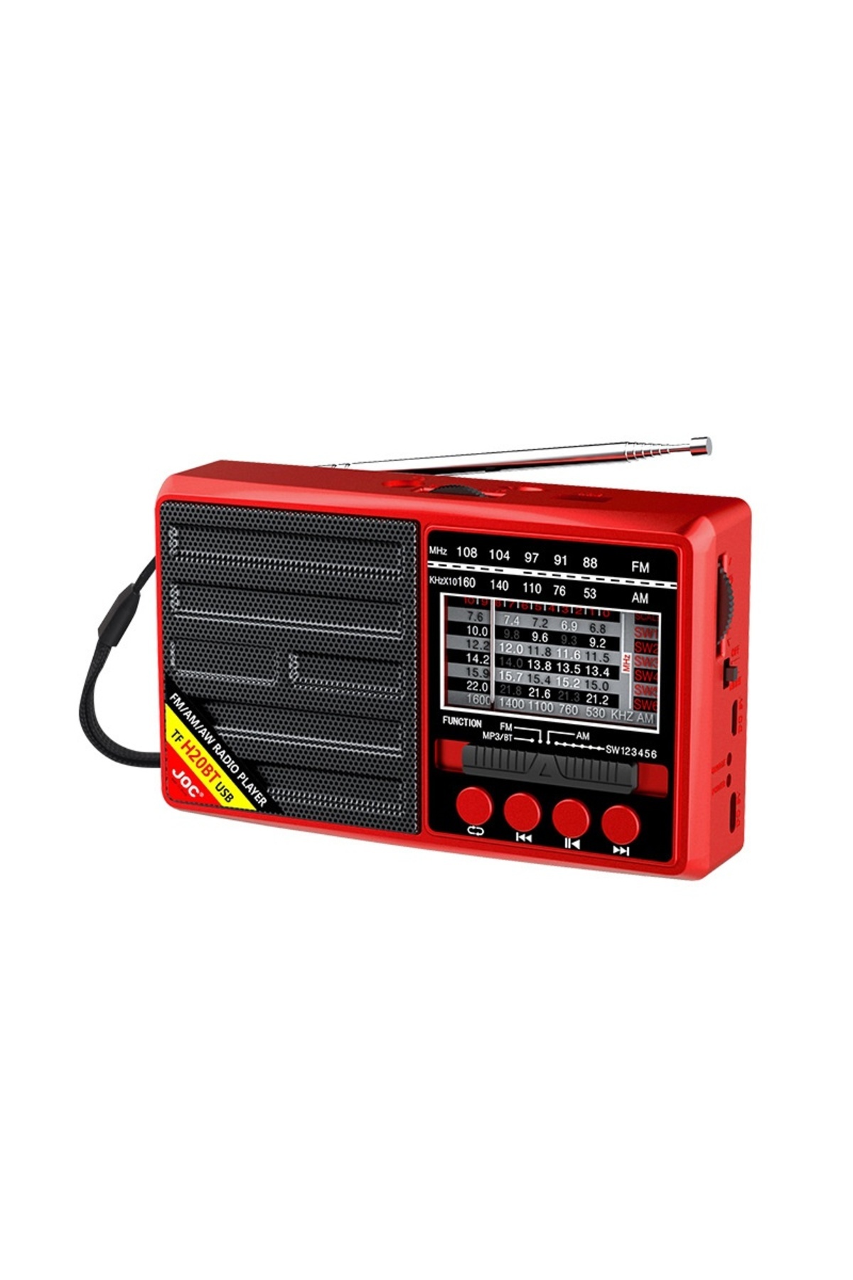 FOXMAG24 Radio portabil, încărcare solară, 5W, Bluetooth, USB, TF/ AM ...
