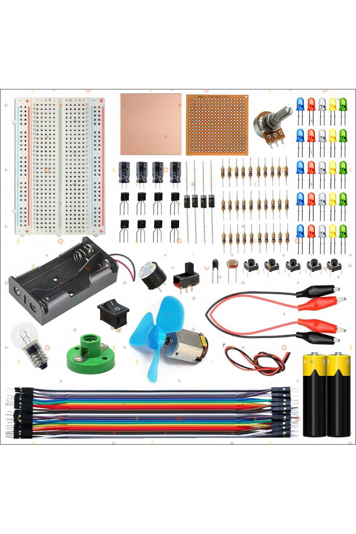 ZENVİVA Breaboard Temel Elektrik Ve Elektronik Eğitim Set (Lamba Motor ...