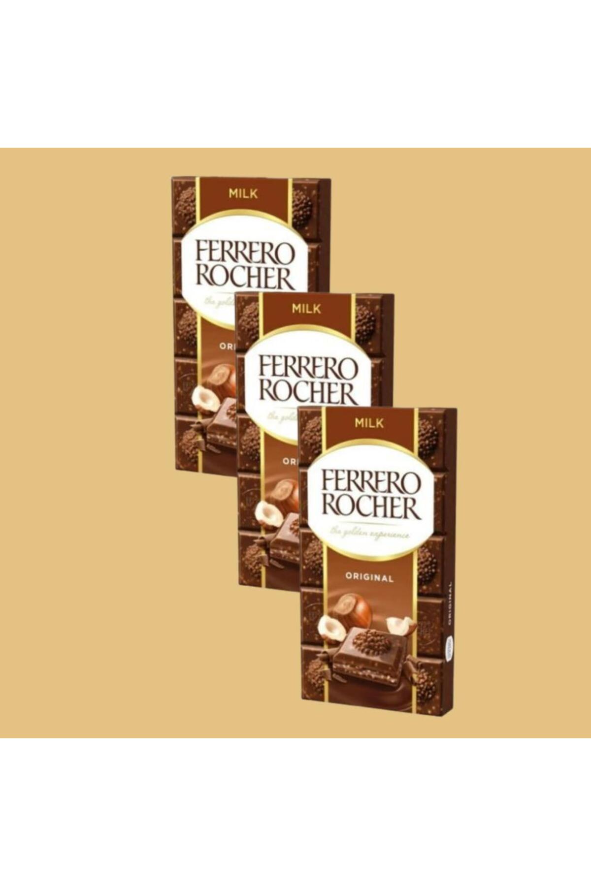 Ferrero Rocher Original Milk Chocolate Bar 90g x3 - Fiyatı, Yorumları