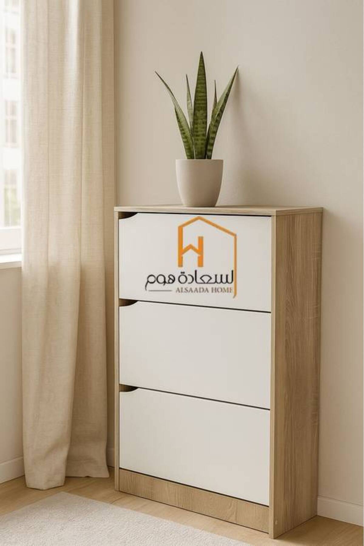 Al Saada Home خزانة أحذية متعددة الأغراض 115*63*24 - أبيض- ترينديول