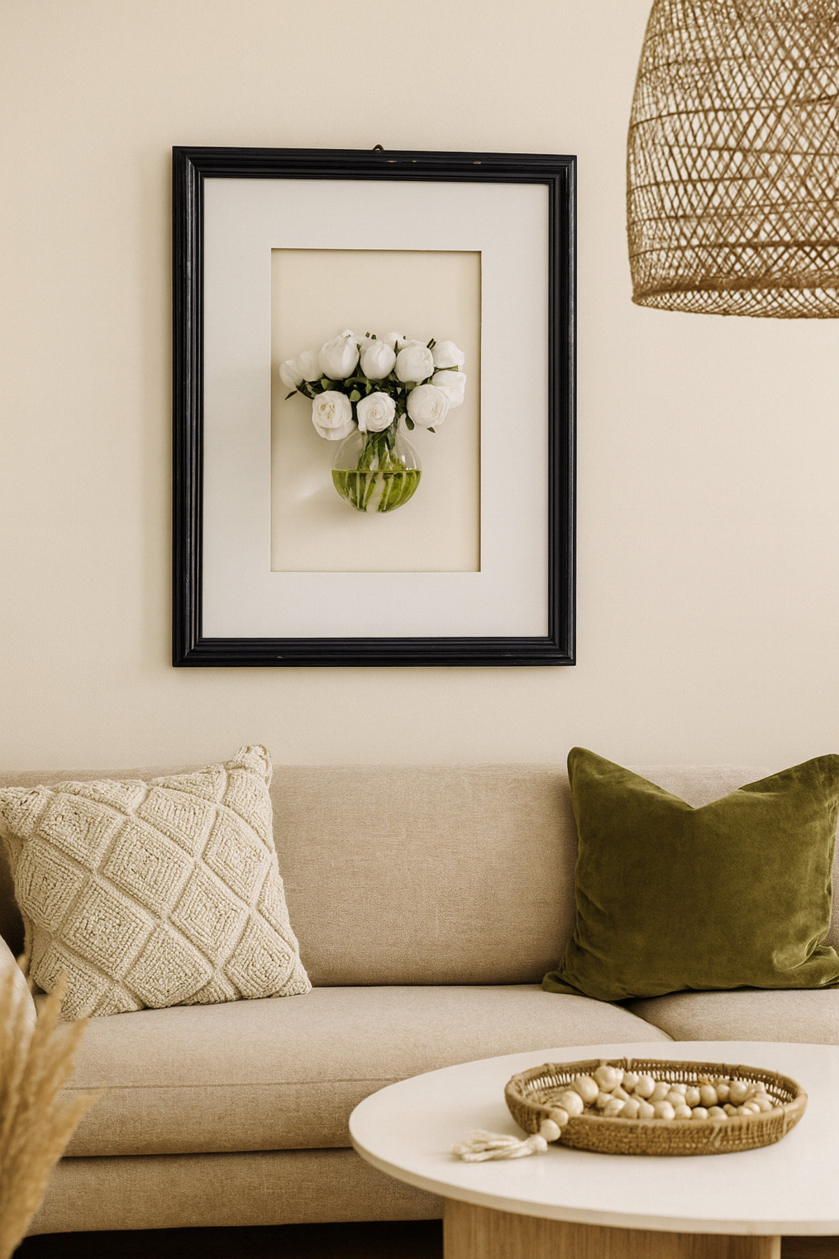 BKM HOME STORE 55x70 Siyah Çerçeve Vazo da Çiçek yada Fotoğraf için ...