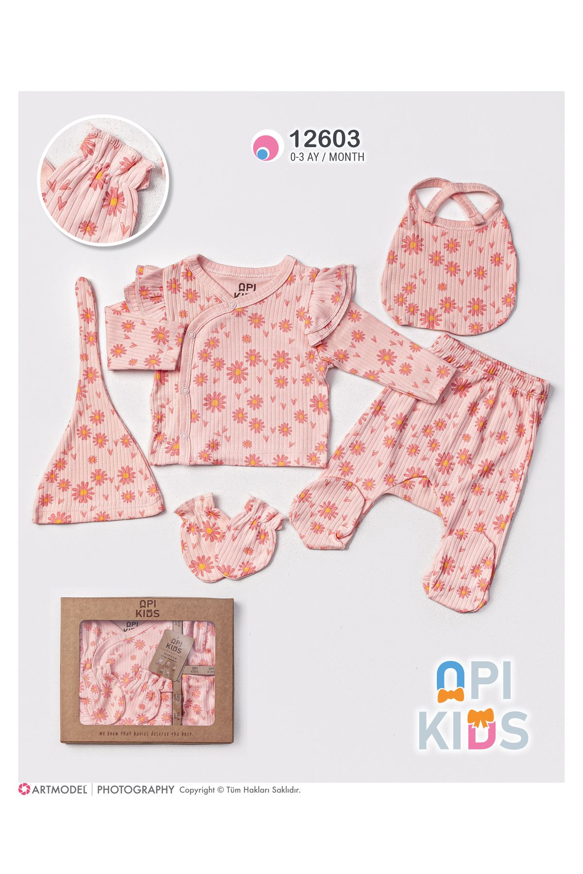 OPI KIDS Daisy Pattern 5'li Yenidoğan Hastane Çıkışı Seti(KUTULU ...