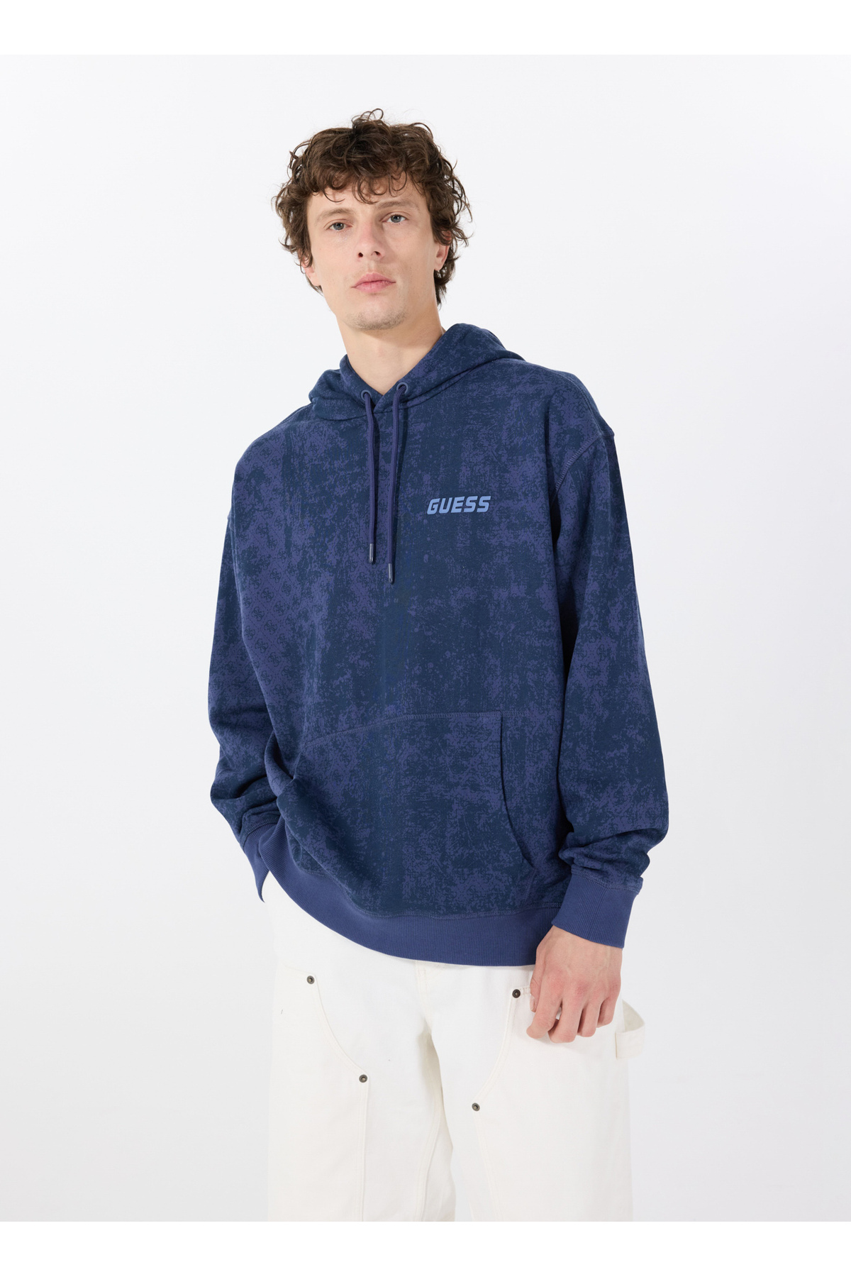 Guess Z5RQ16K9YI1P7UJ GOTAM HOODIE Lacivert Kapüşon Yaka Standart ...