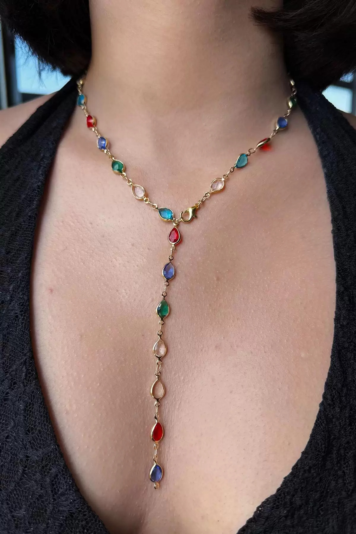 DUCK TAKI Gold Taş Detaylı Çelik Y Kolye - Fiyatı, Yorumları