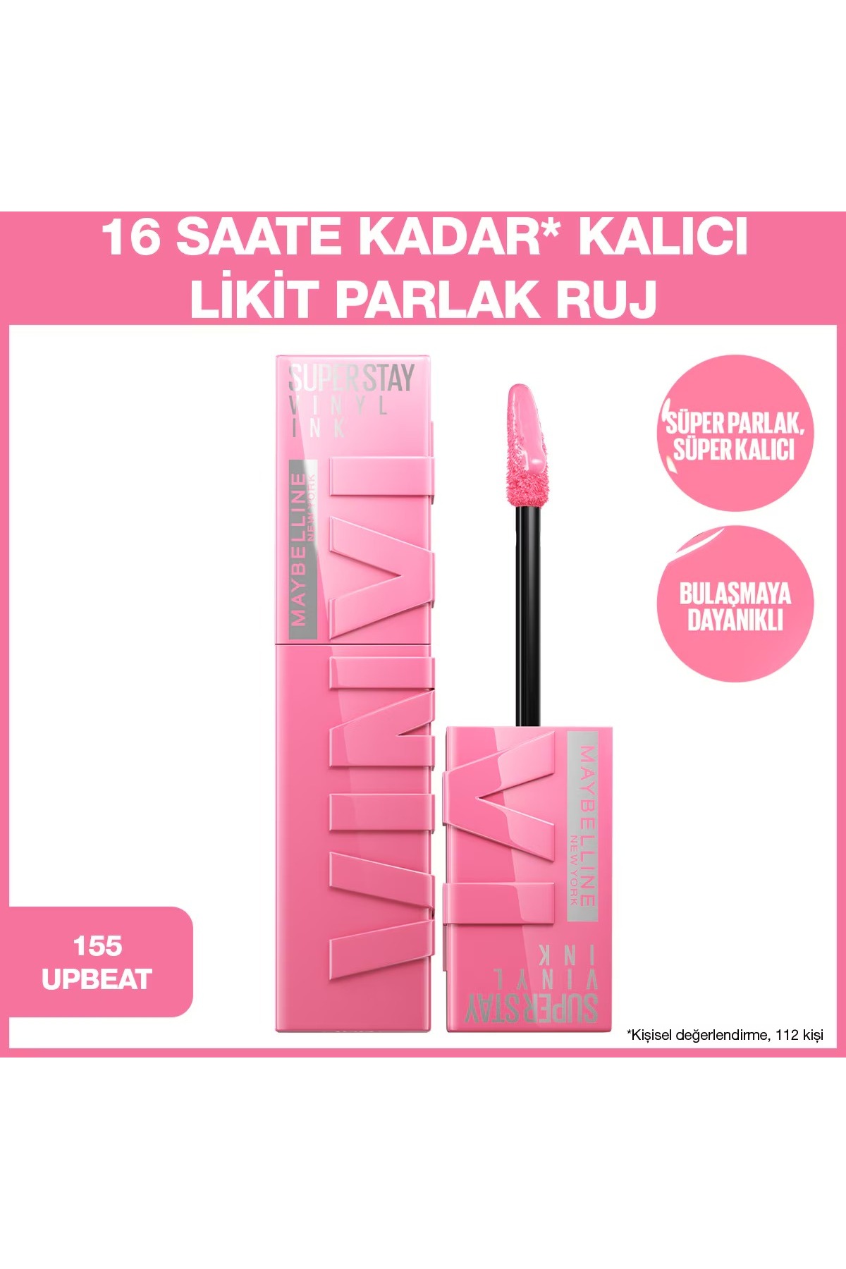 Maybelline New York Super Stay Vinyl Ink Uzun Süre Kalıcı Likit Parlak ...