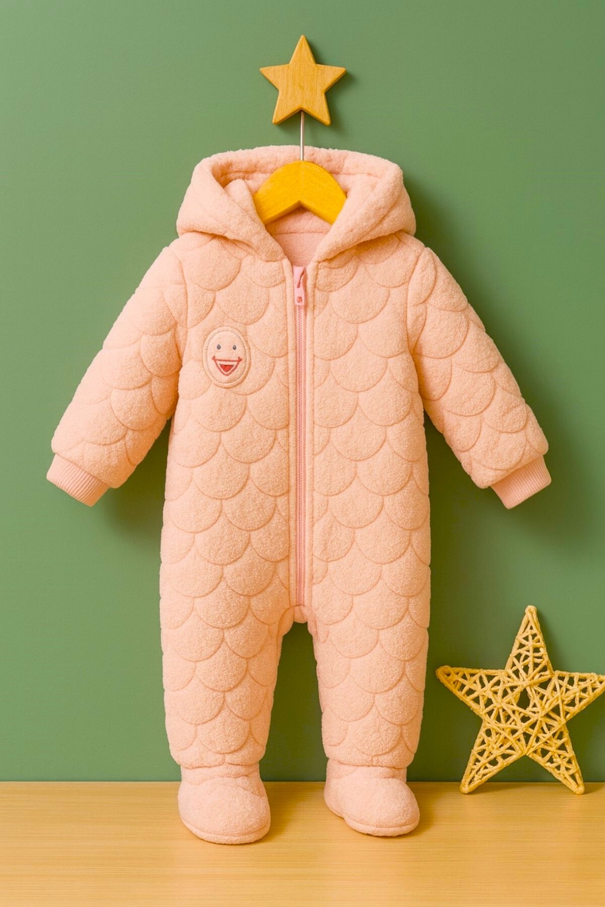 DeKuBaby Yeni Sezon Kışlık Peluş Fermuarlı Figürlü Bebek Tulumu (9-12 ...